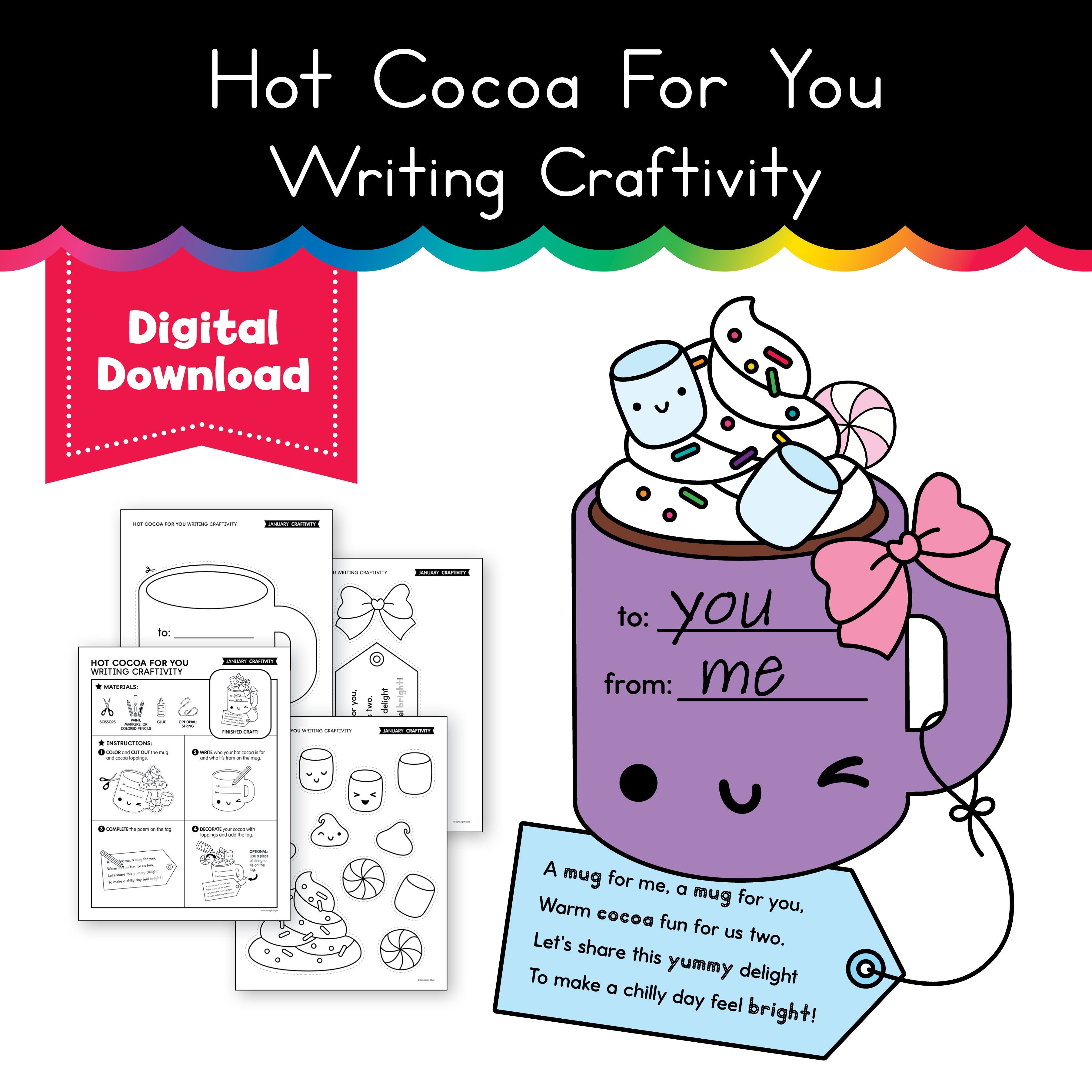 Printable January Hot Cocoa For You Craftivity - Playground Press