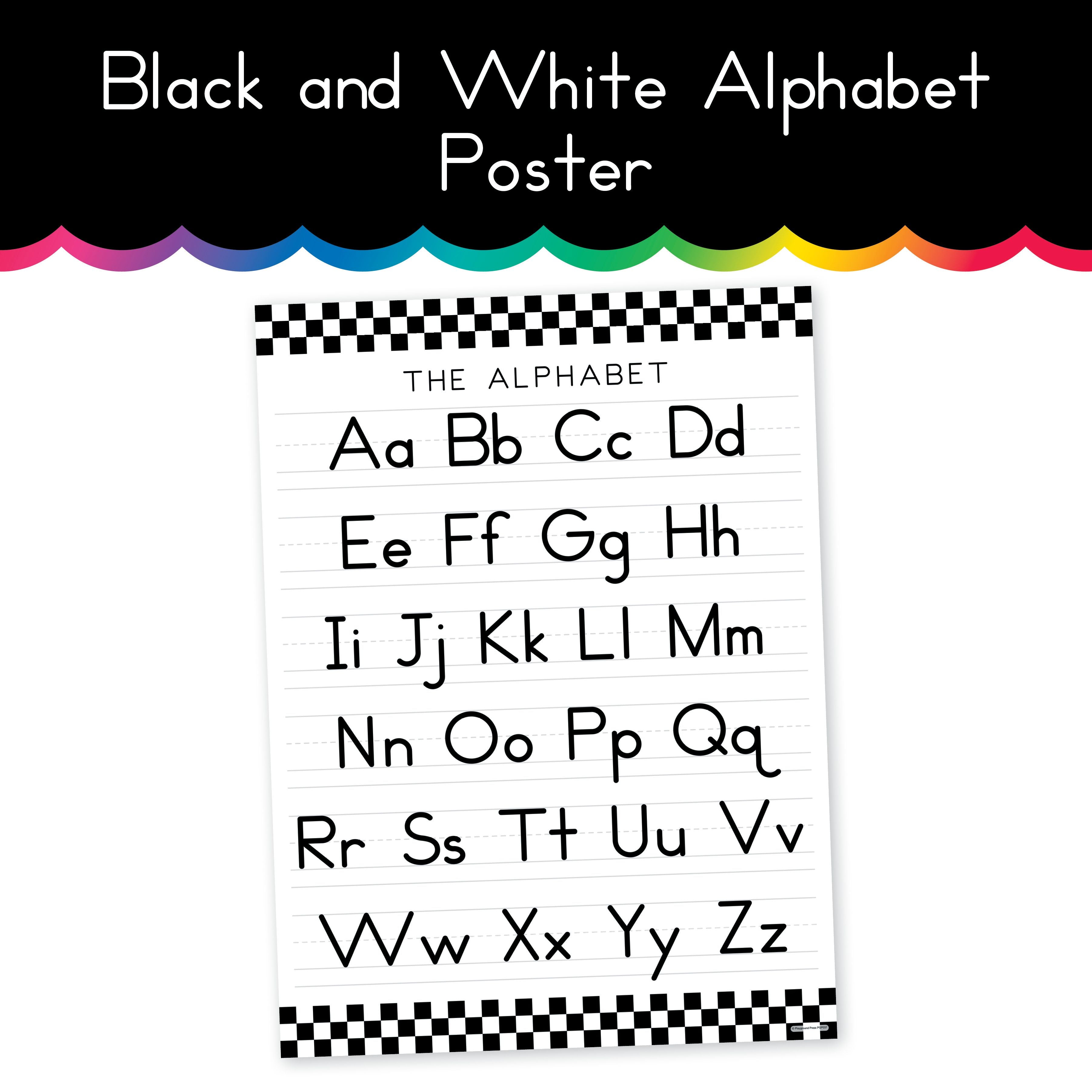 Black and White | Alphabet | Home Learning Poster - Playground Press