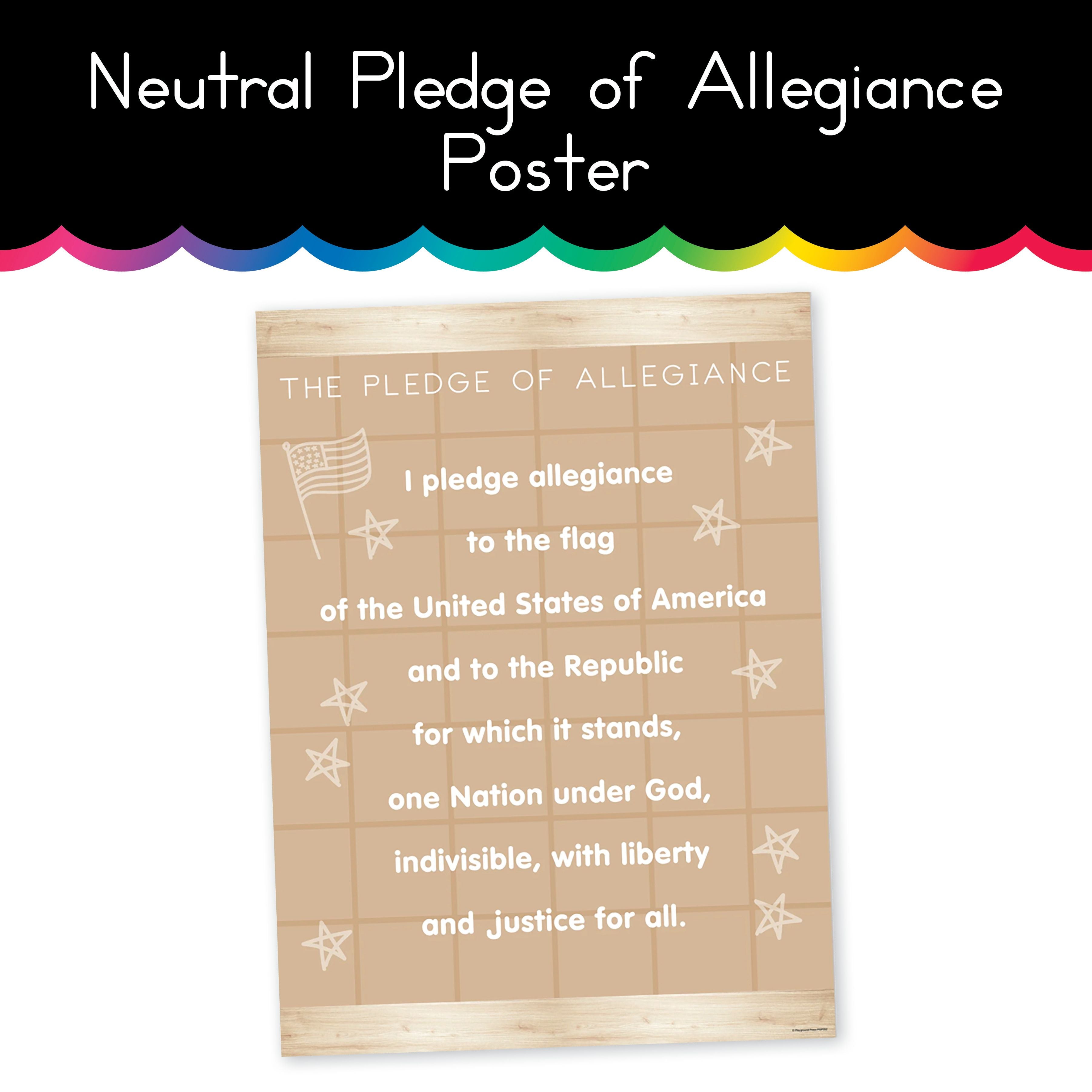 Neutral Pledge of Allegiance Home Learning Poster - Playground Press