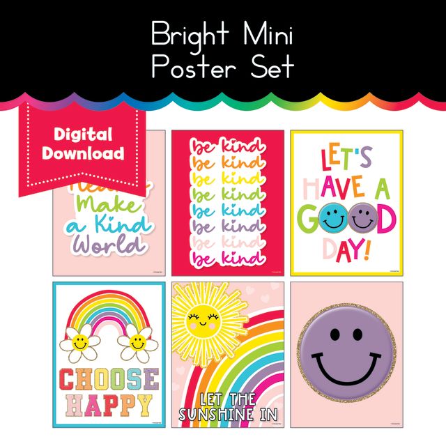 Bright Mini Poster Set | Printable Resource - Playground Press