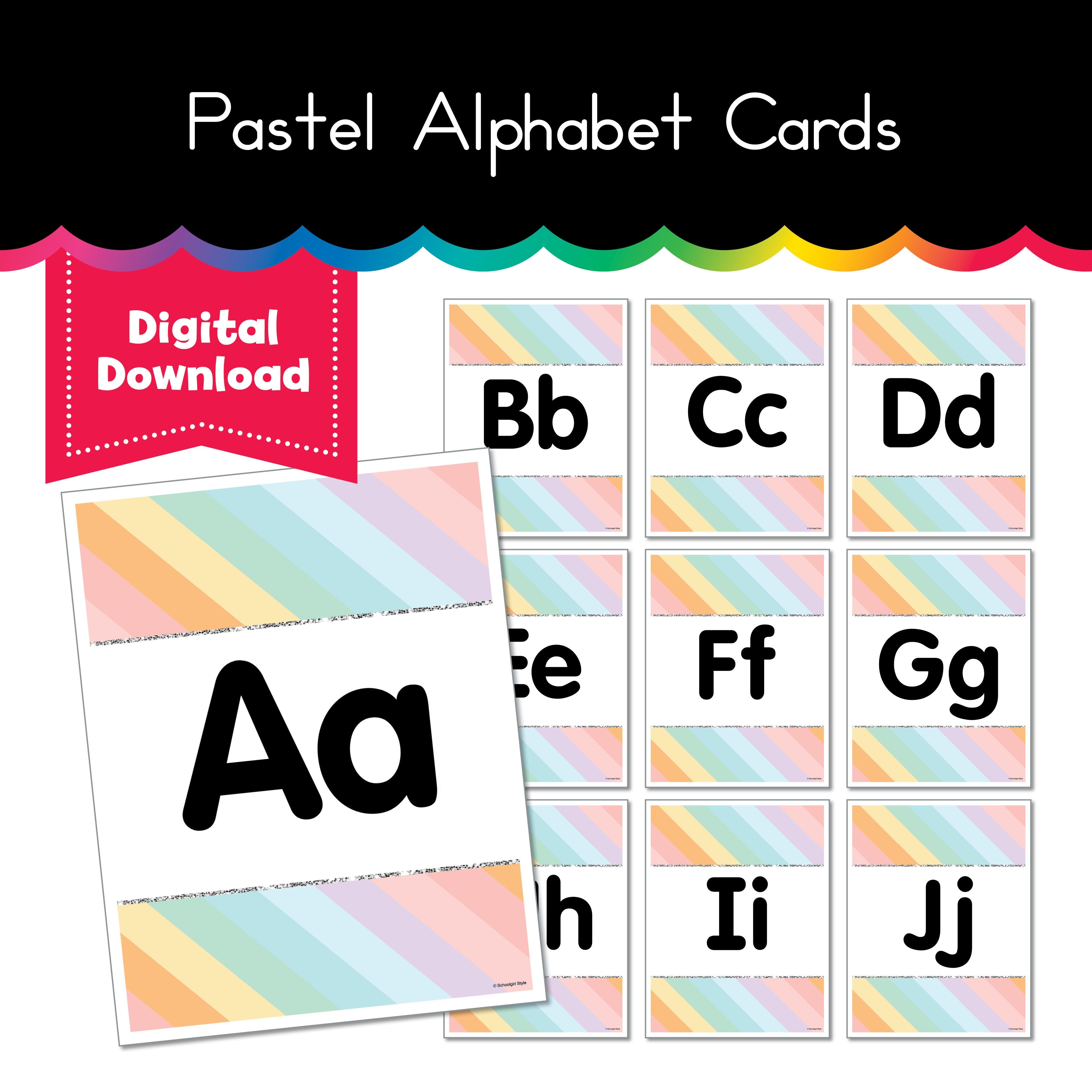 Pastel Alphabet Cards | Printable Resource - Playground Press