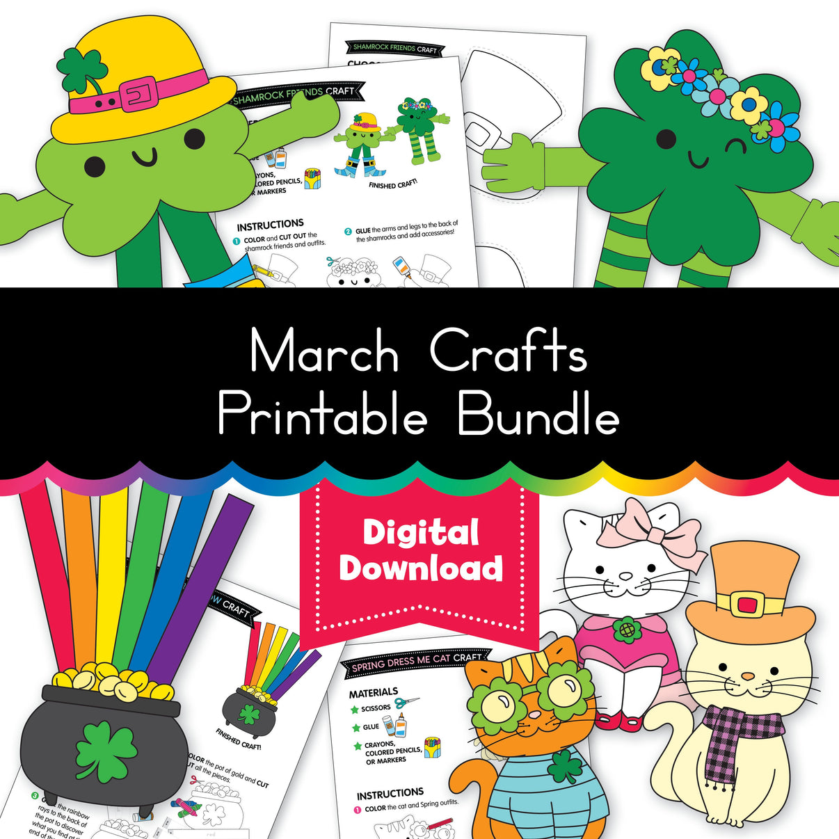 March Crafts Printable Bundle - Playground Press