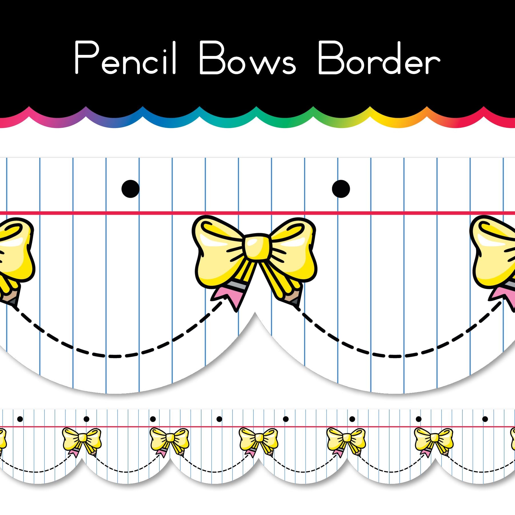 Pencil Bows Border - Playground Press