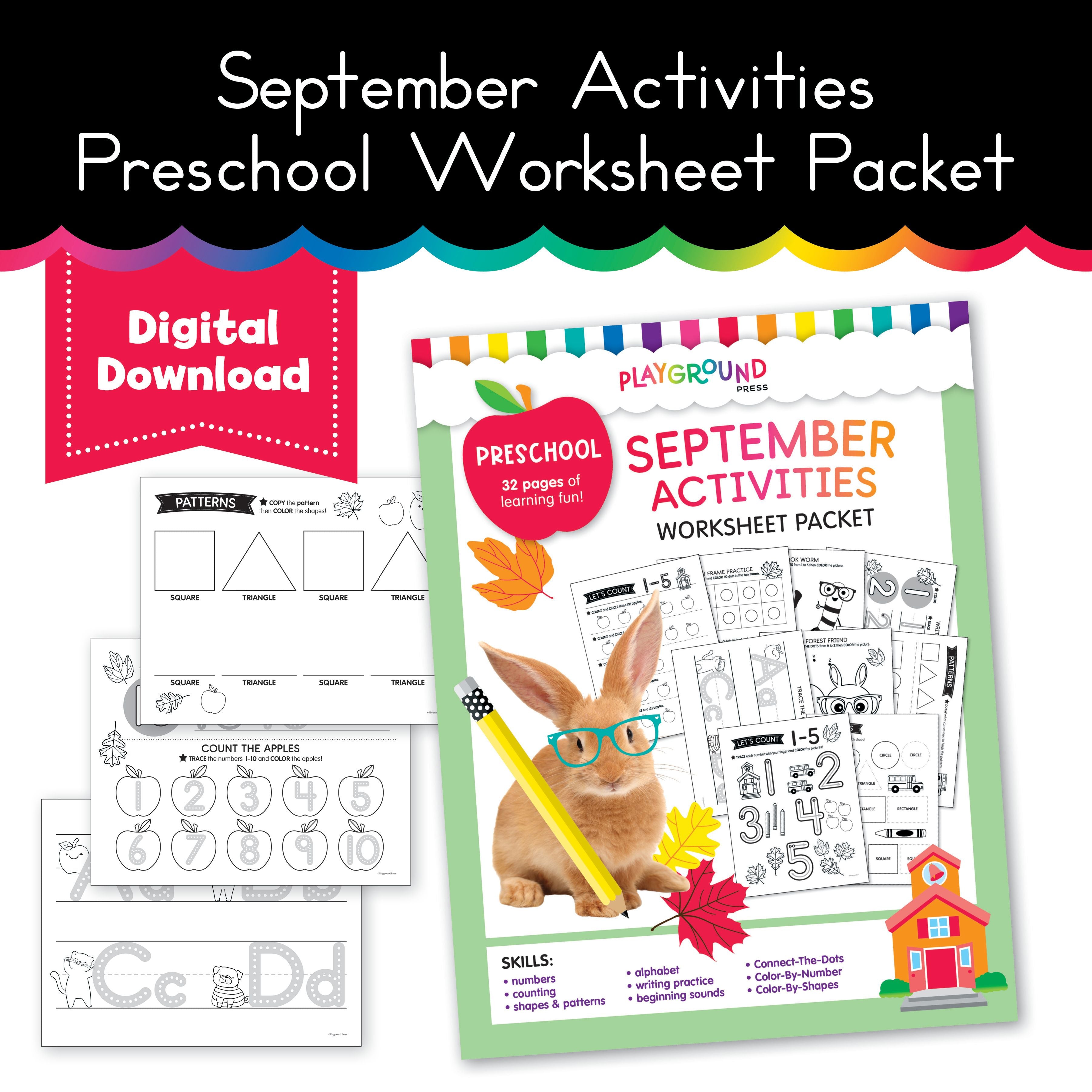 September Preschool No Prep Printable Worksheets and Activities ...
