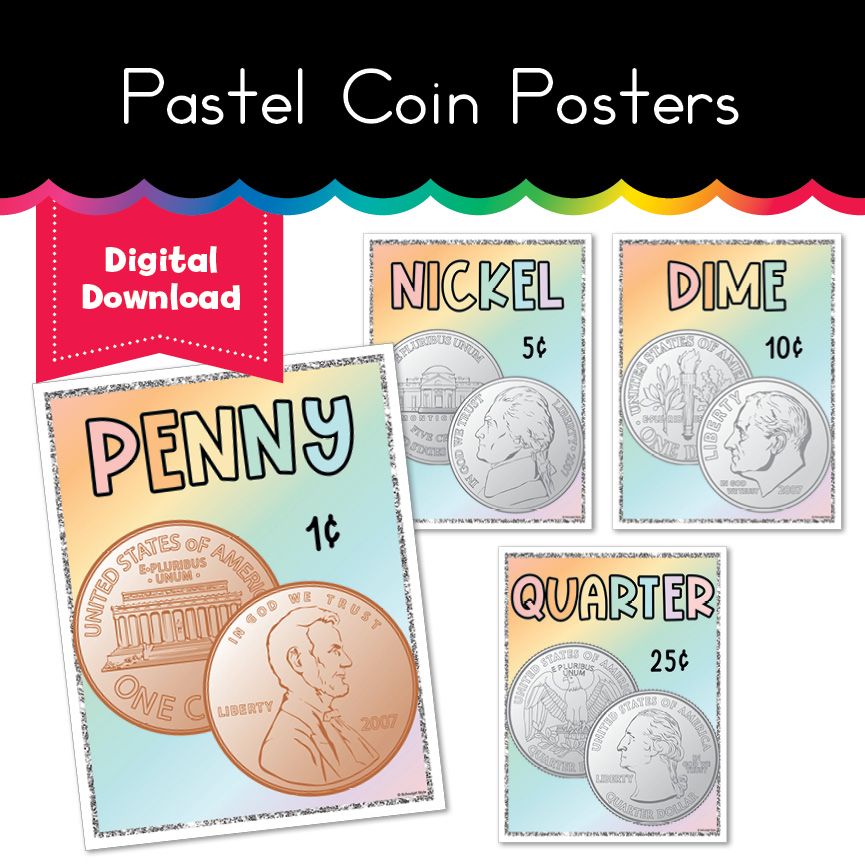 Pastel Coin Posters | Printable Resource - Playground Press