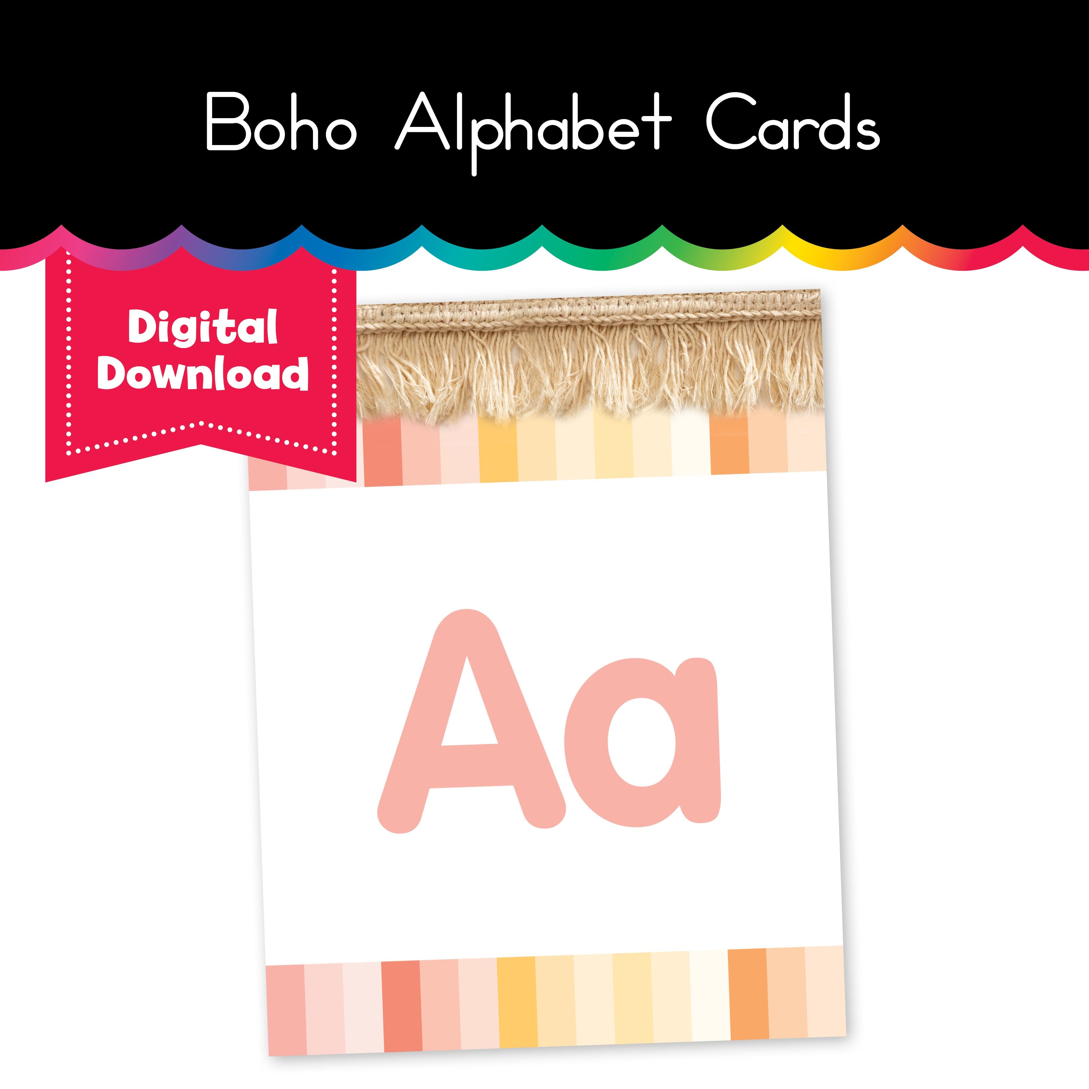 Boho Alphabet Cards | Printable Resource - Playground Press