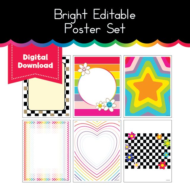 Bright Editable Poster Set | Printable Resource - Playground Press
