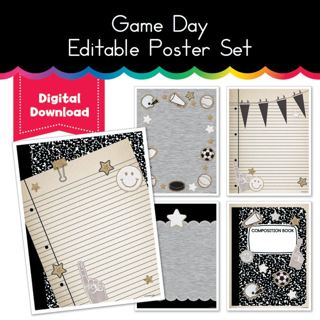 Game Day Editable Poster Set - Playground Press