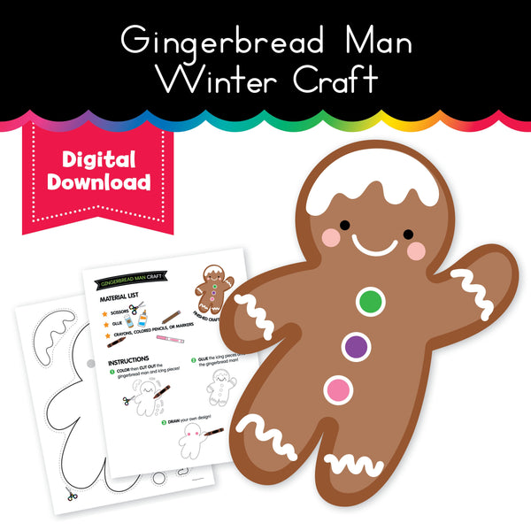 Gingerbread Man No Prep Winter Craft - Playground Press