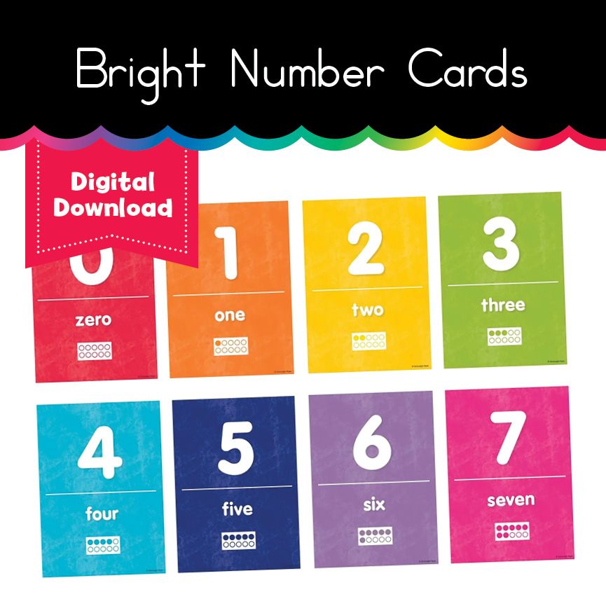 Bright Number Cards | Printable Resource - Playground Press