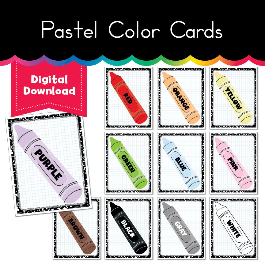 Pastel Color Cards | Printable Resource - Playground Press
