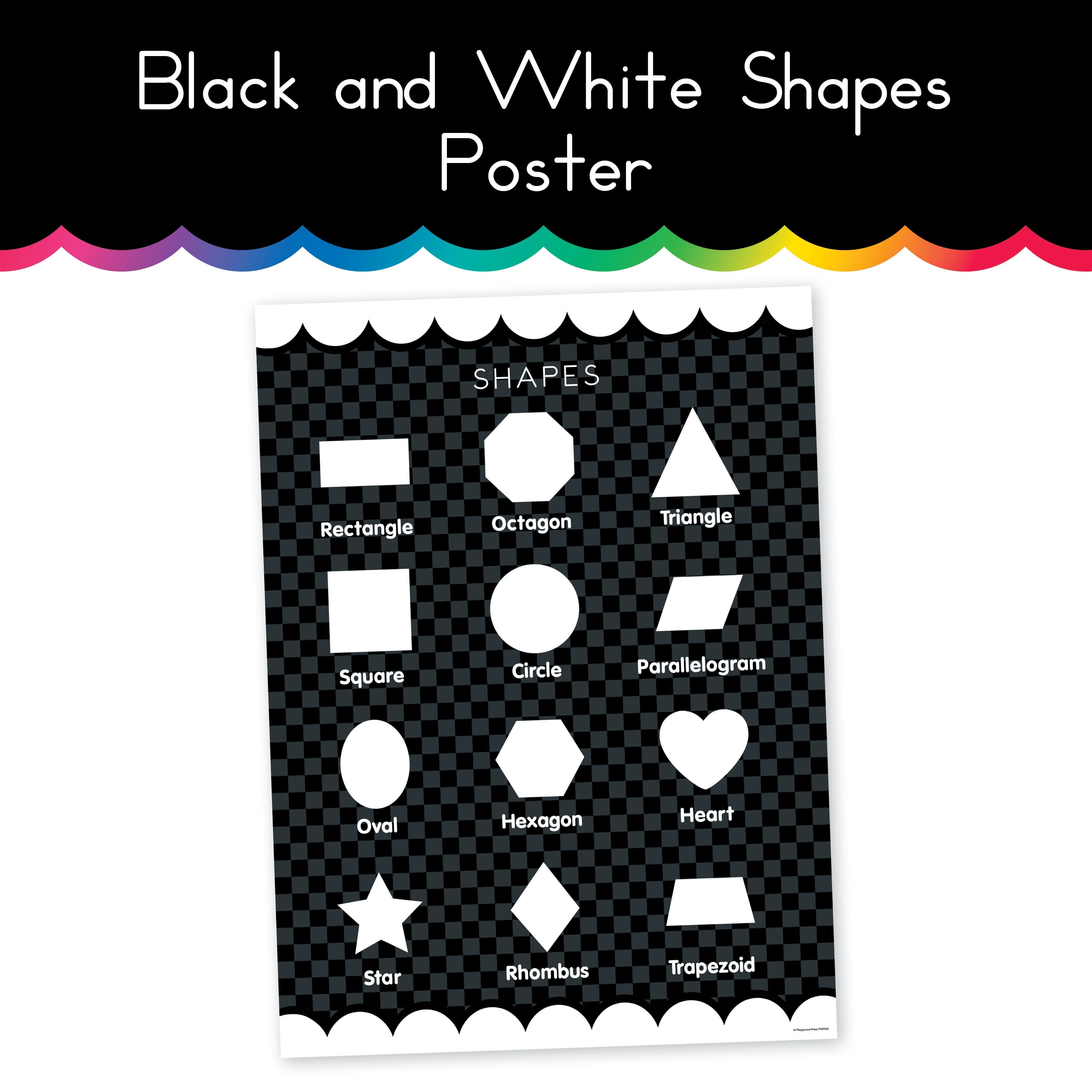 Black and White Shapes Home Learning Poster - Playground Press