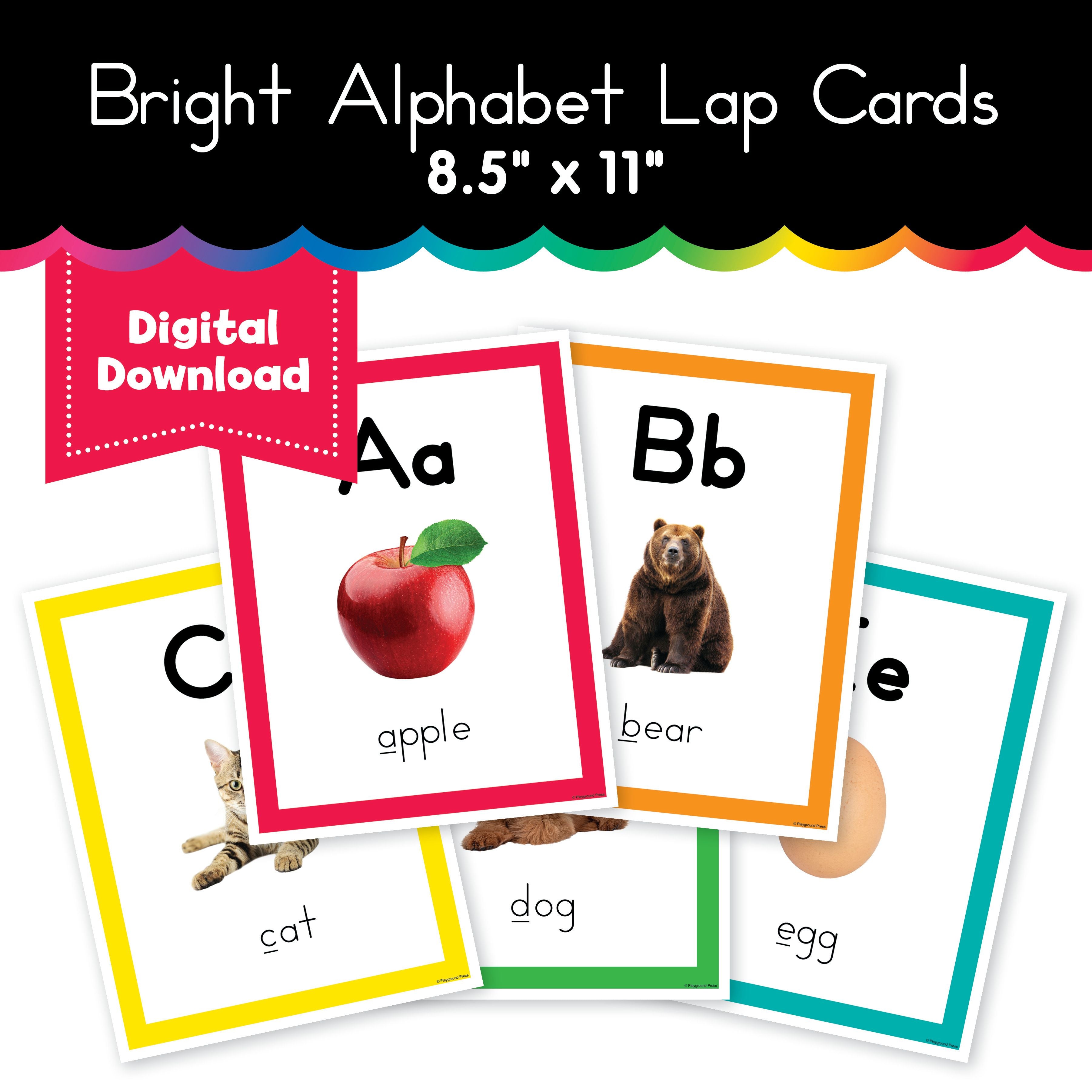 Bright | Alphabet | Lap Cards | 8.5x11 - Playground Press