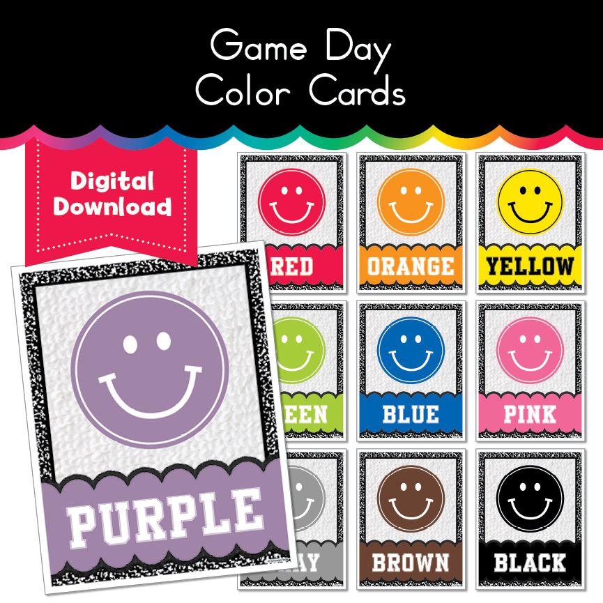 Game Day Color Cards | Printable Resource - Playground Press