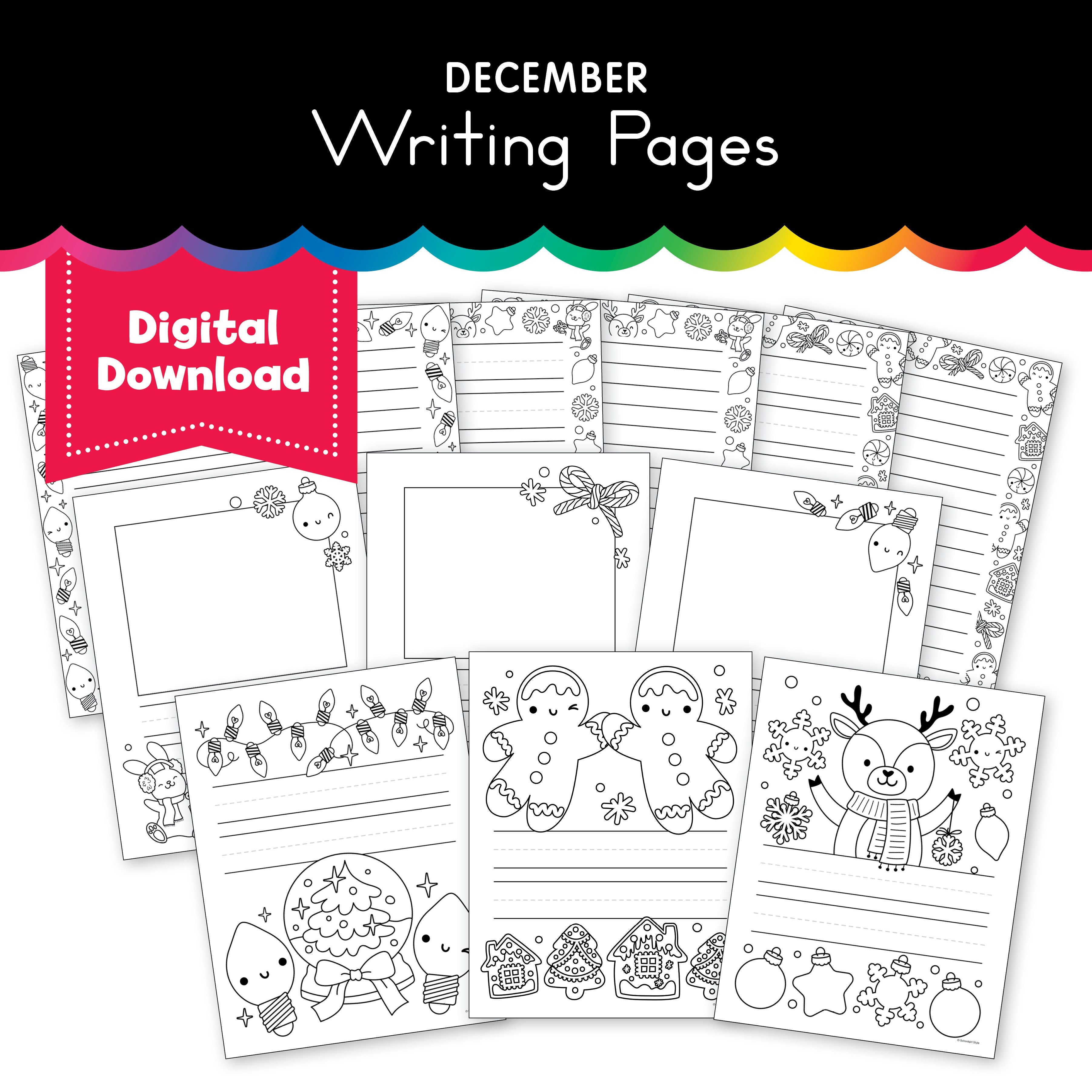 Printable December Writing Pages - Playground Press