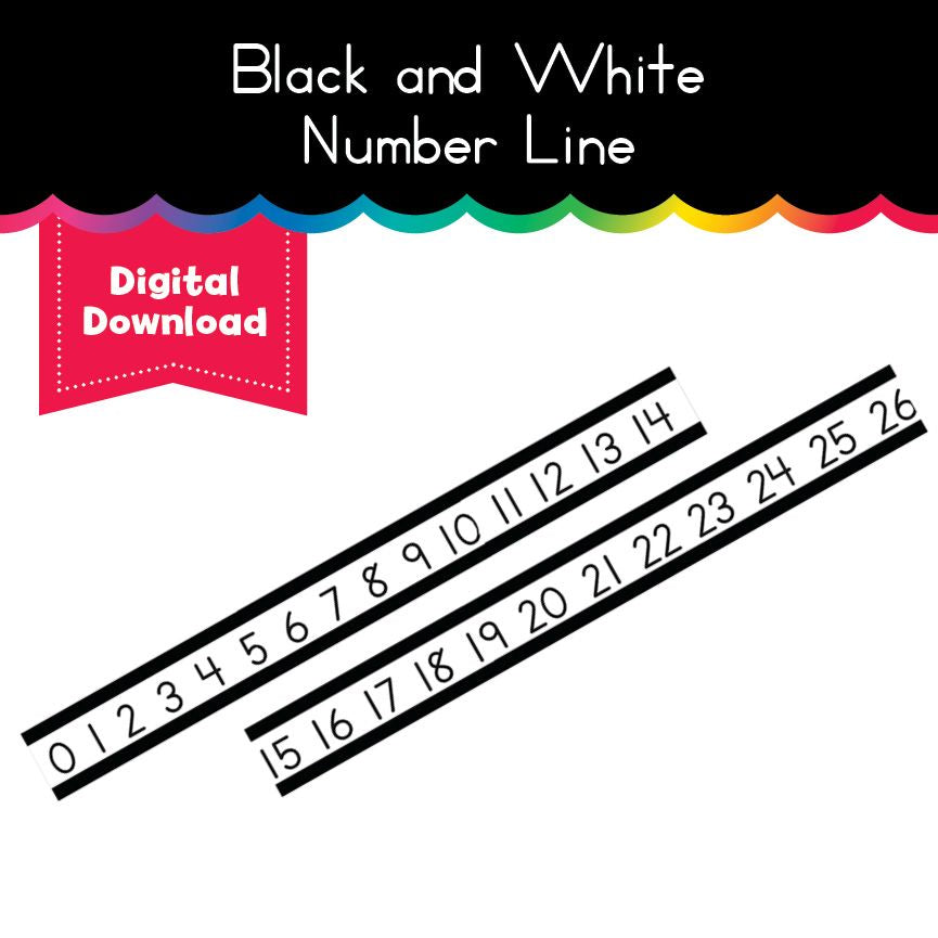 Black and White Number Line | Printable Resource - Playground Press