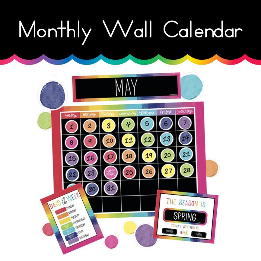 Bright Monthly Wall Calendar - Playground Press