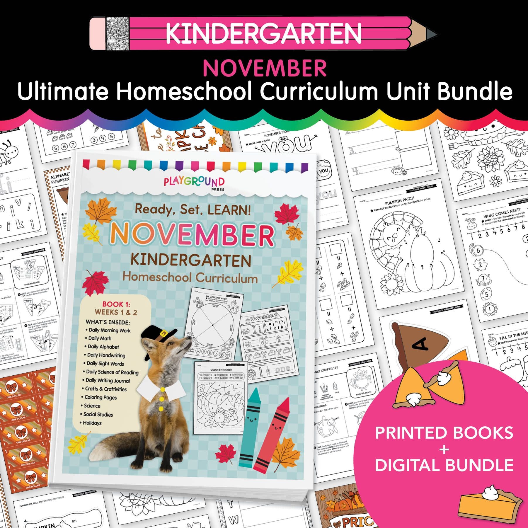 Ultimate Kindergarten November Homeschool Curriculum Bundle ...