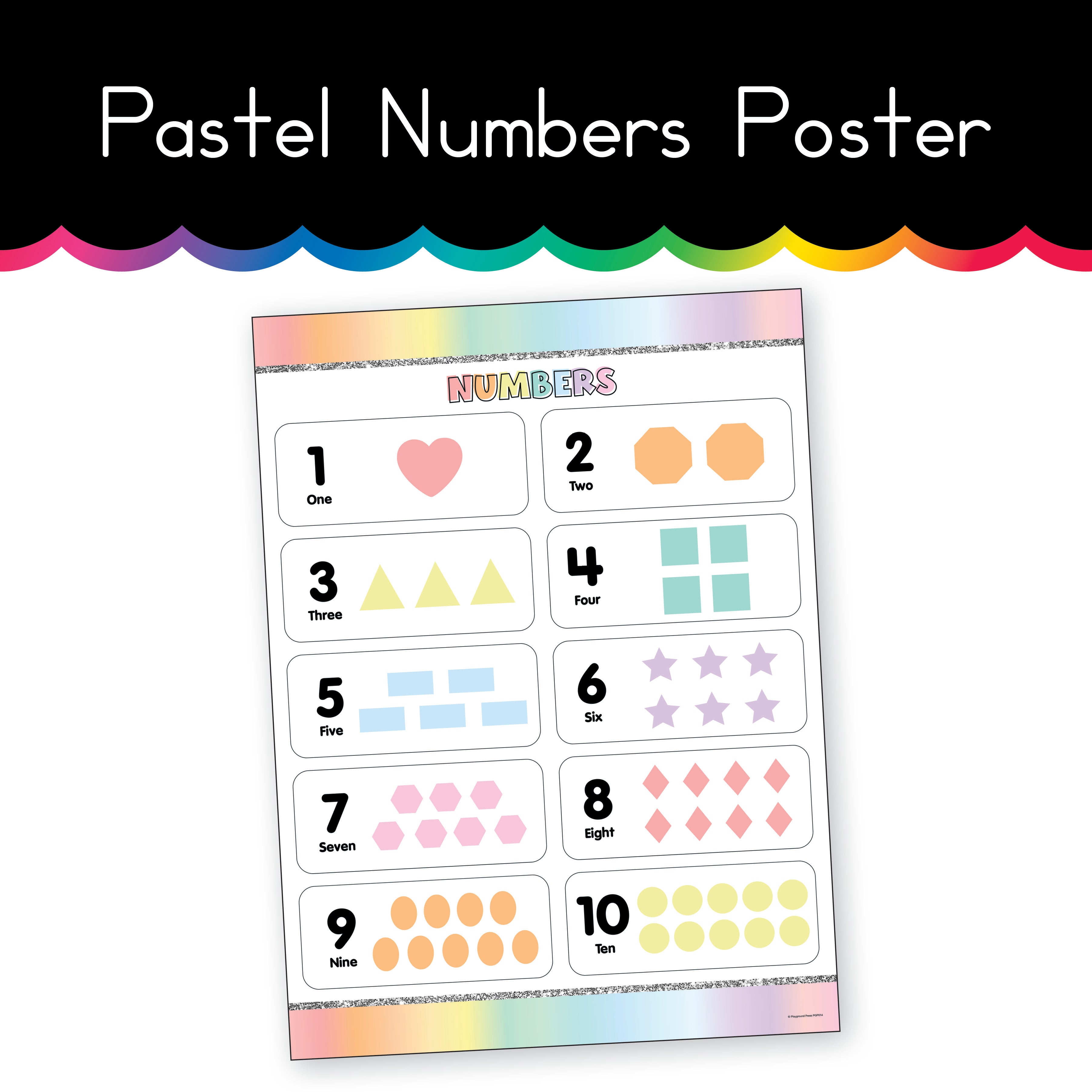 Pastel Numbers Home Learning Poster - Playground Press