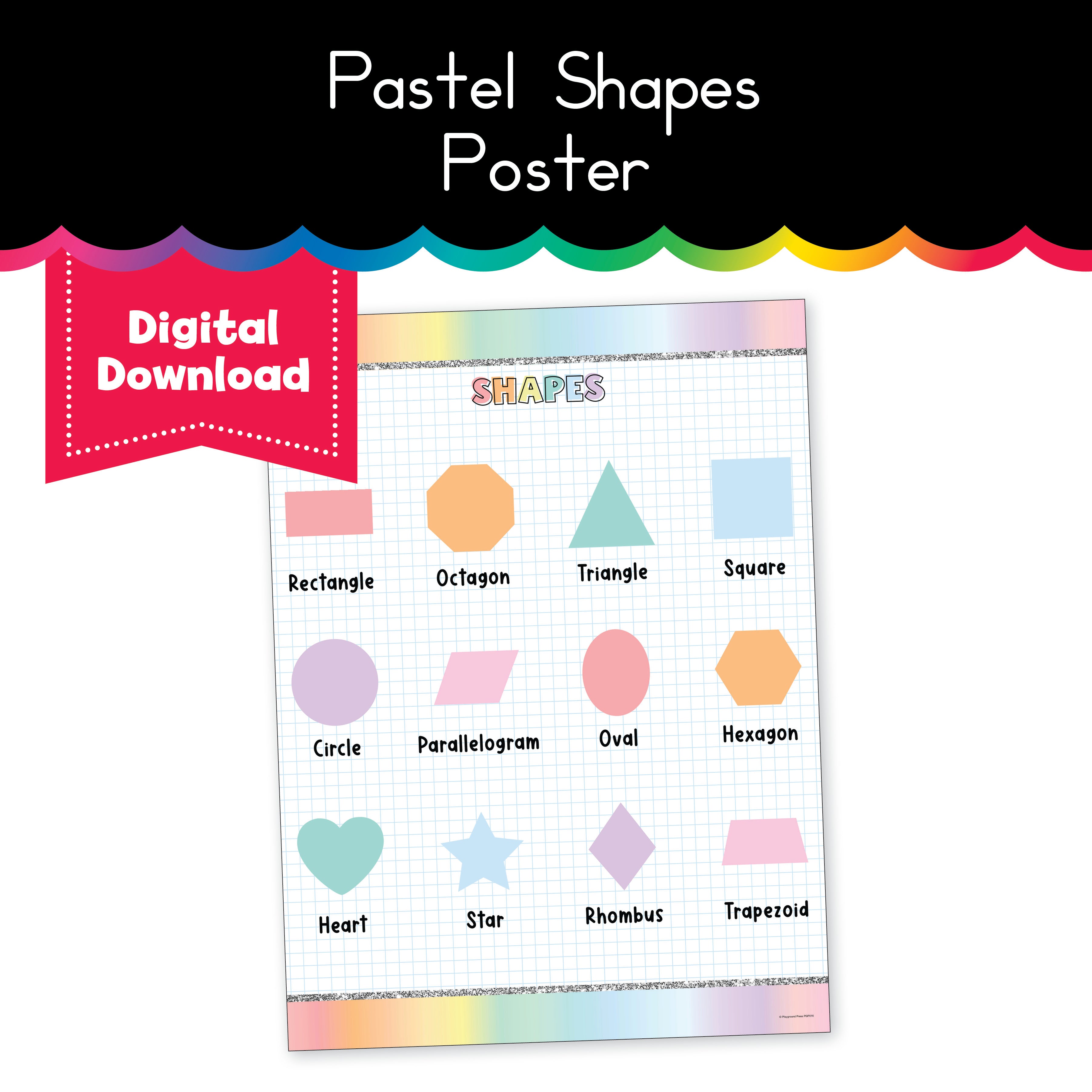 Pastel Shapes Home Learning Poster - Playground Press