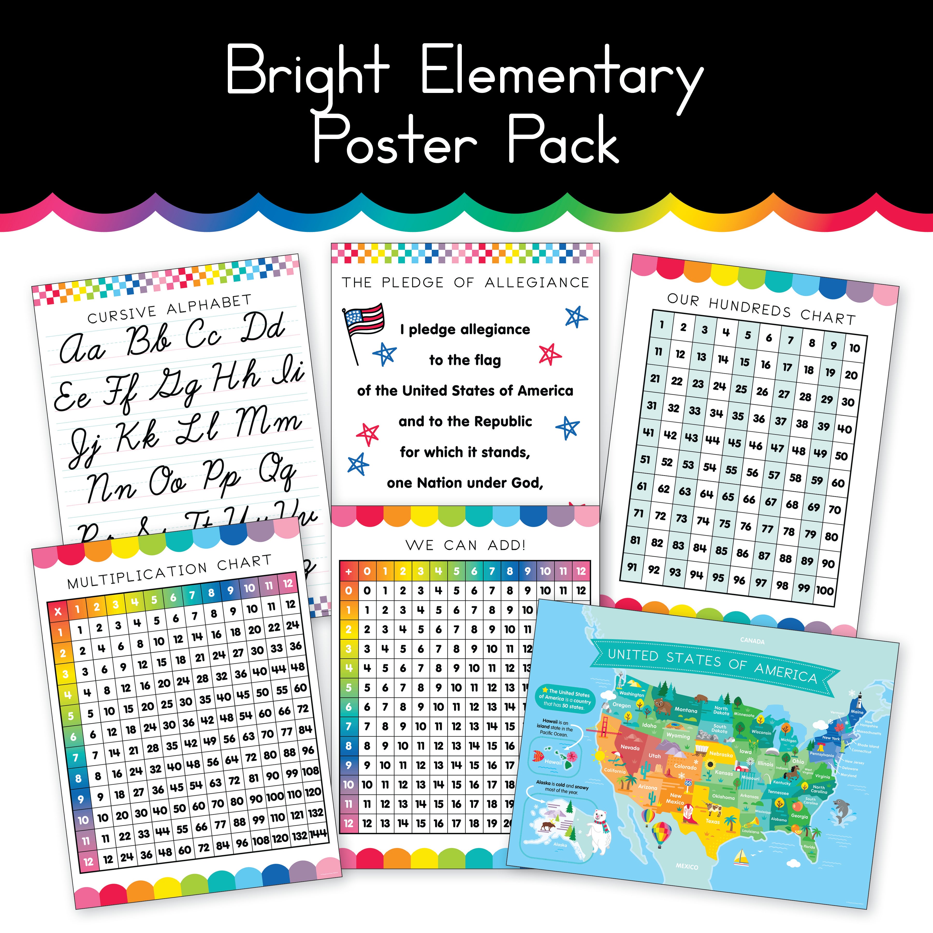 Bright Elementary Poster Pack - Playground Press