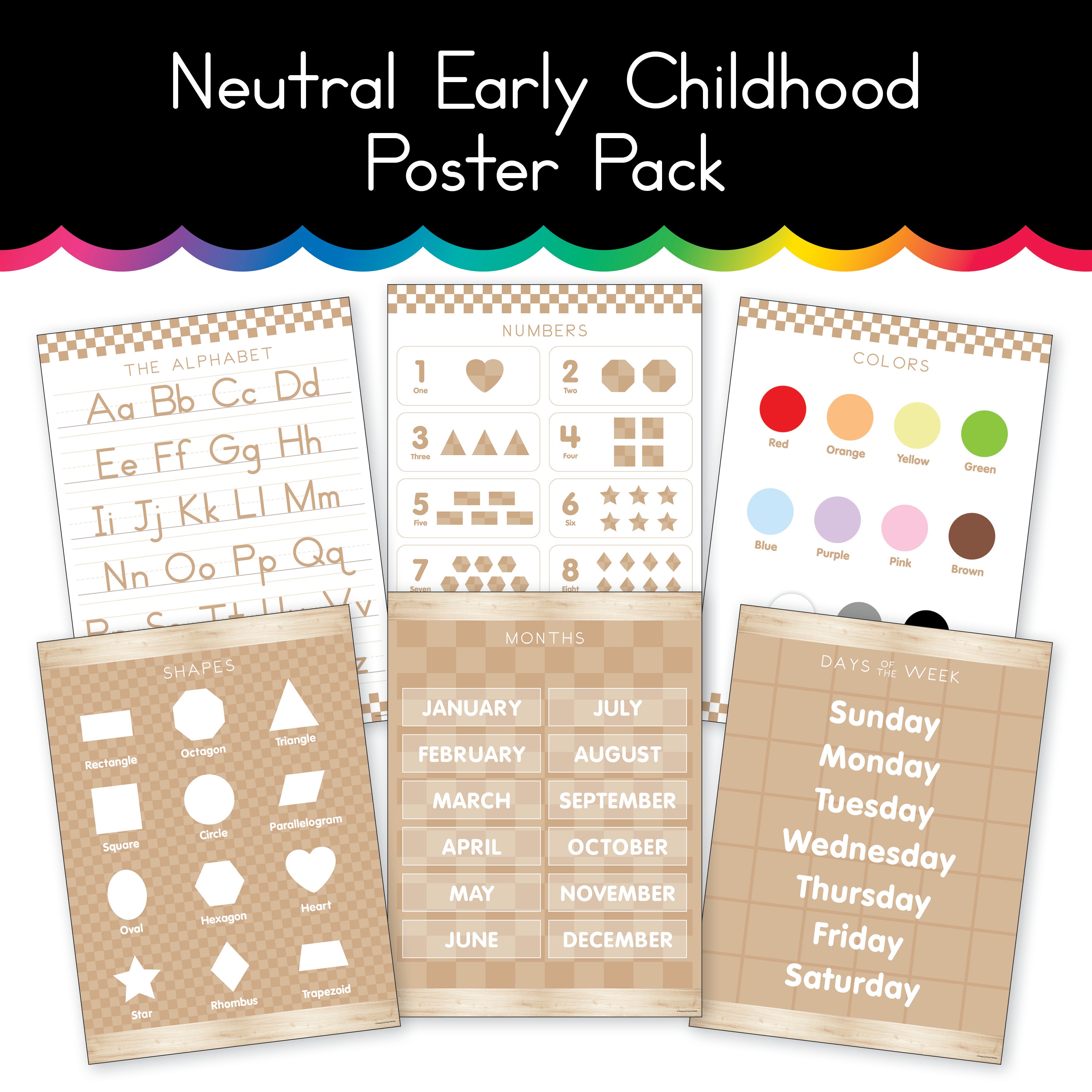 Neutral Early Childhood Poster Pack - Playground Press