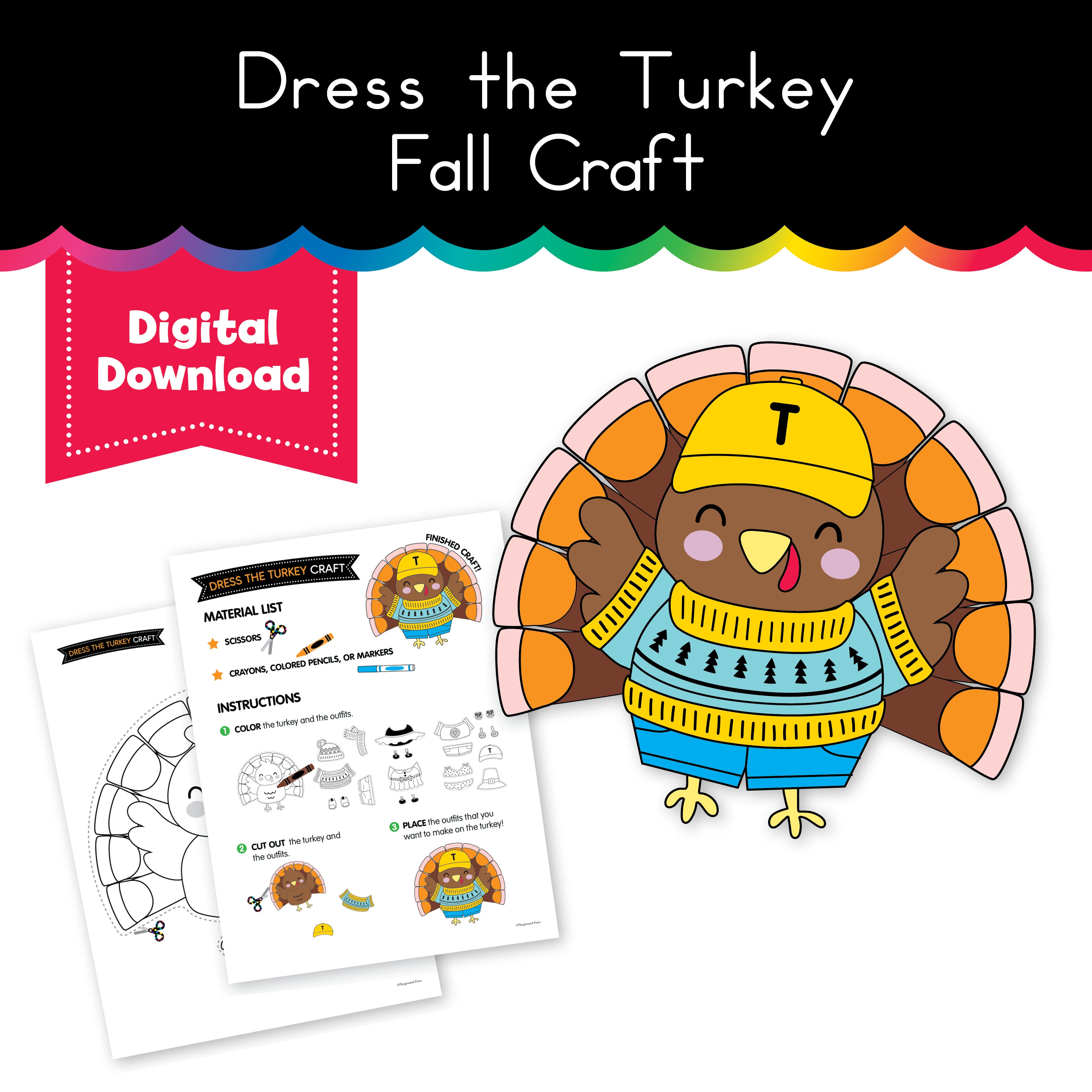 Dress the Turkey No Prep Craft - Playground Press