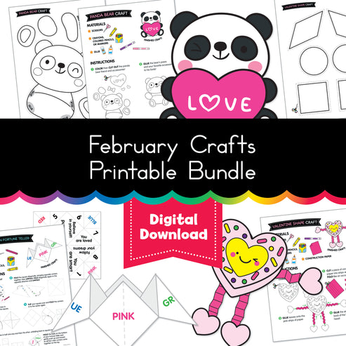 February Crafts Printable Bundle - Playground Press