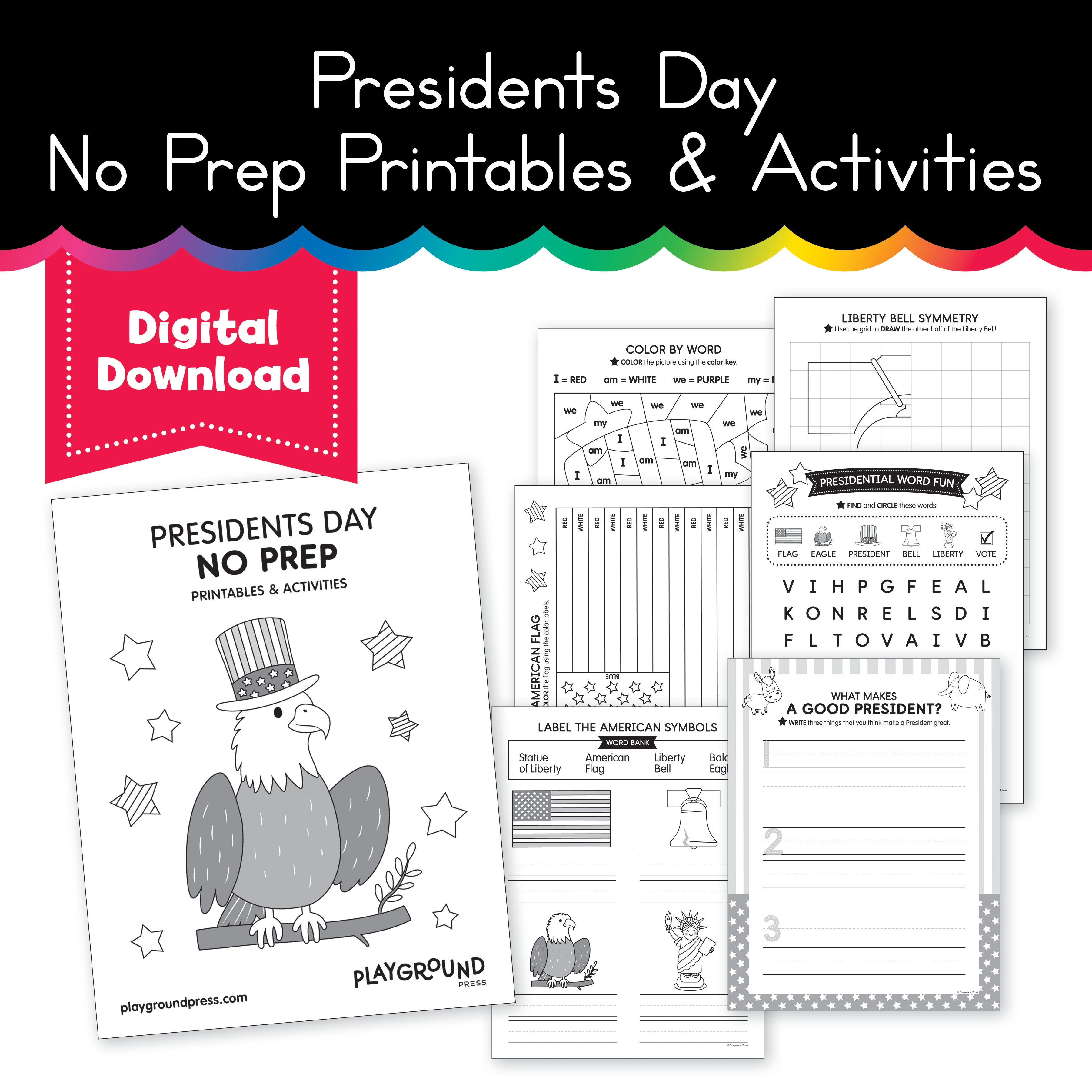 Presidents Day Printable Activities - Playground Press
