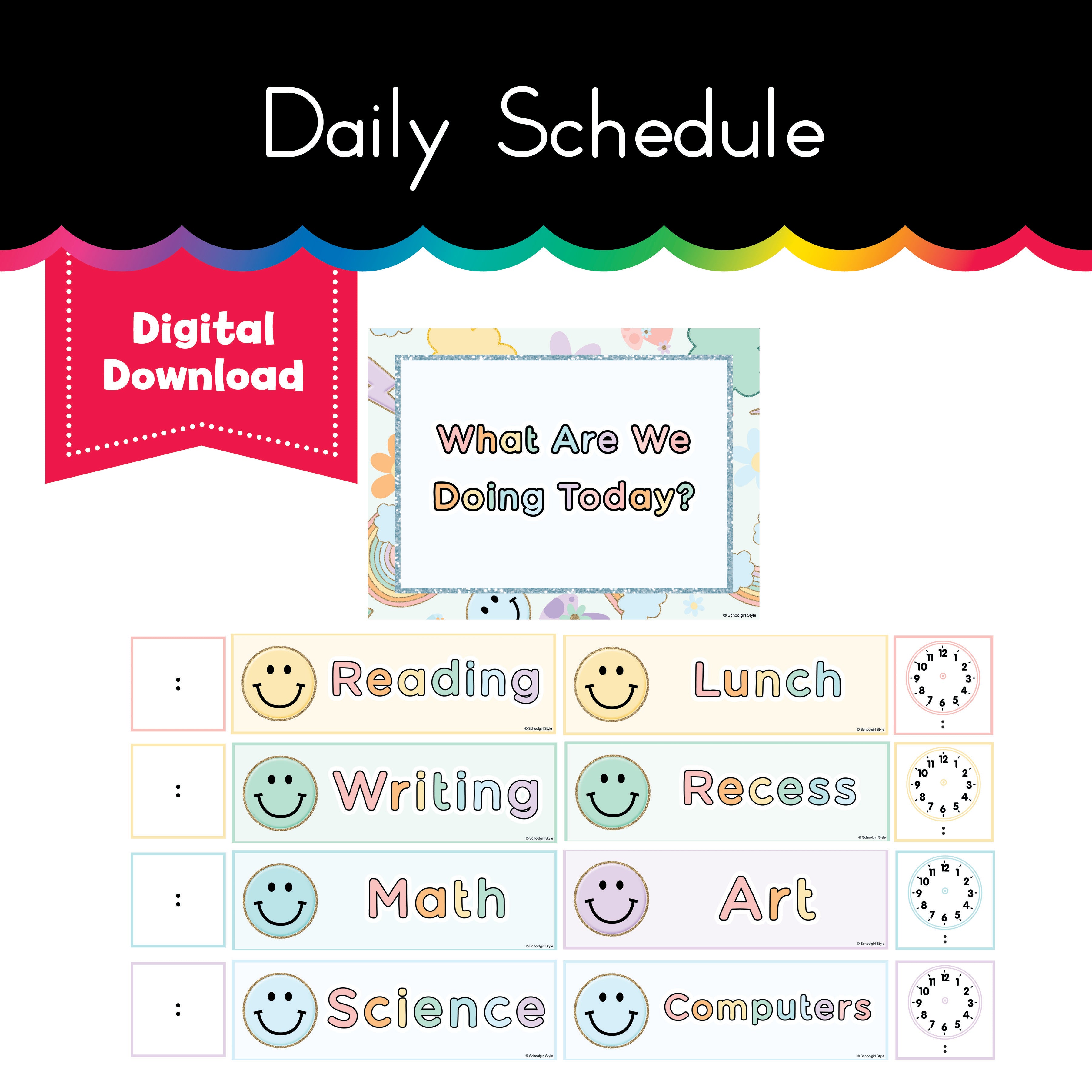 Pastel Daily Schedule | Printable Resource - Playground Press