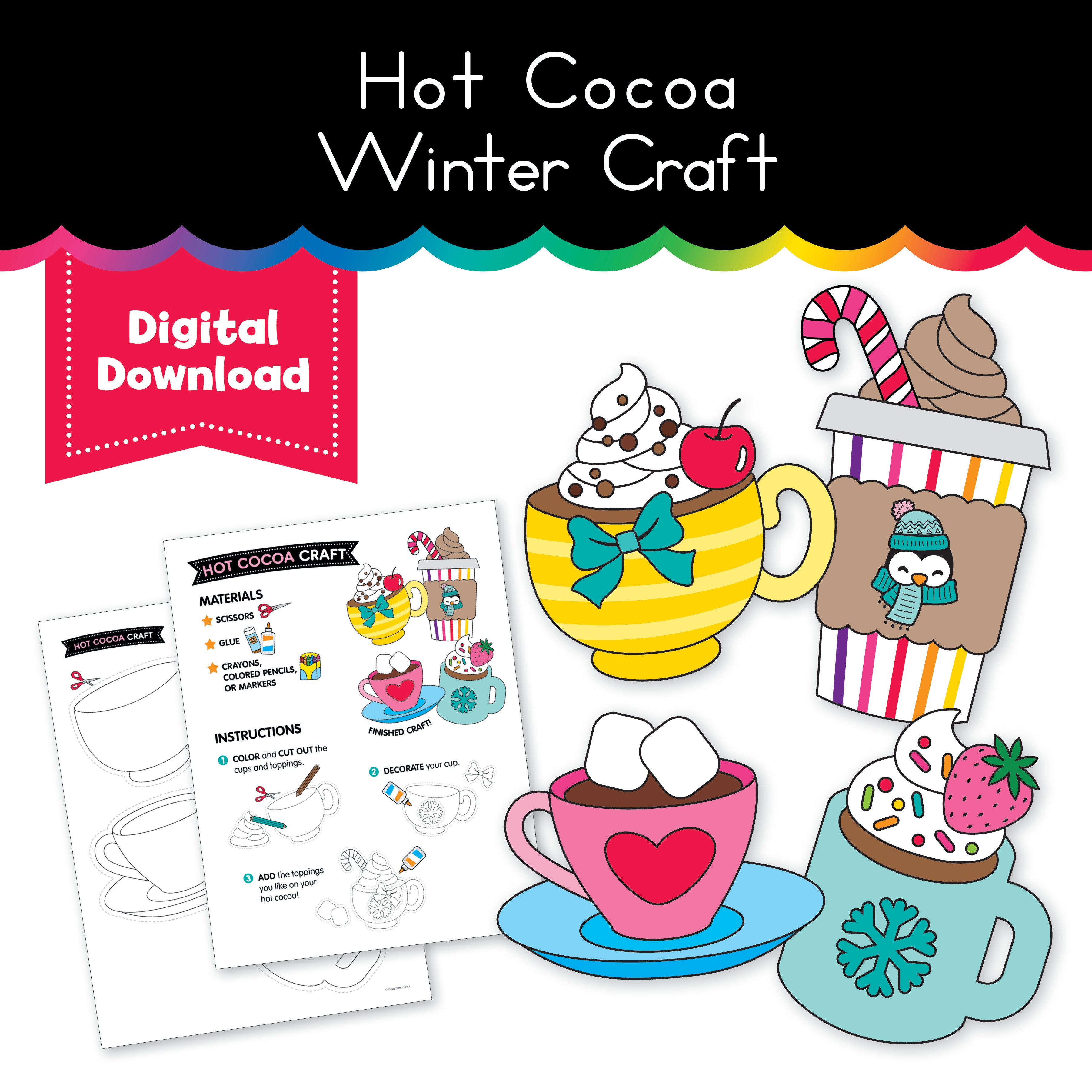 Hot Cocoa No Prep Winter Craft - Playground Press