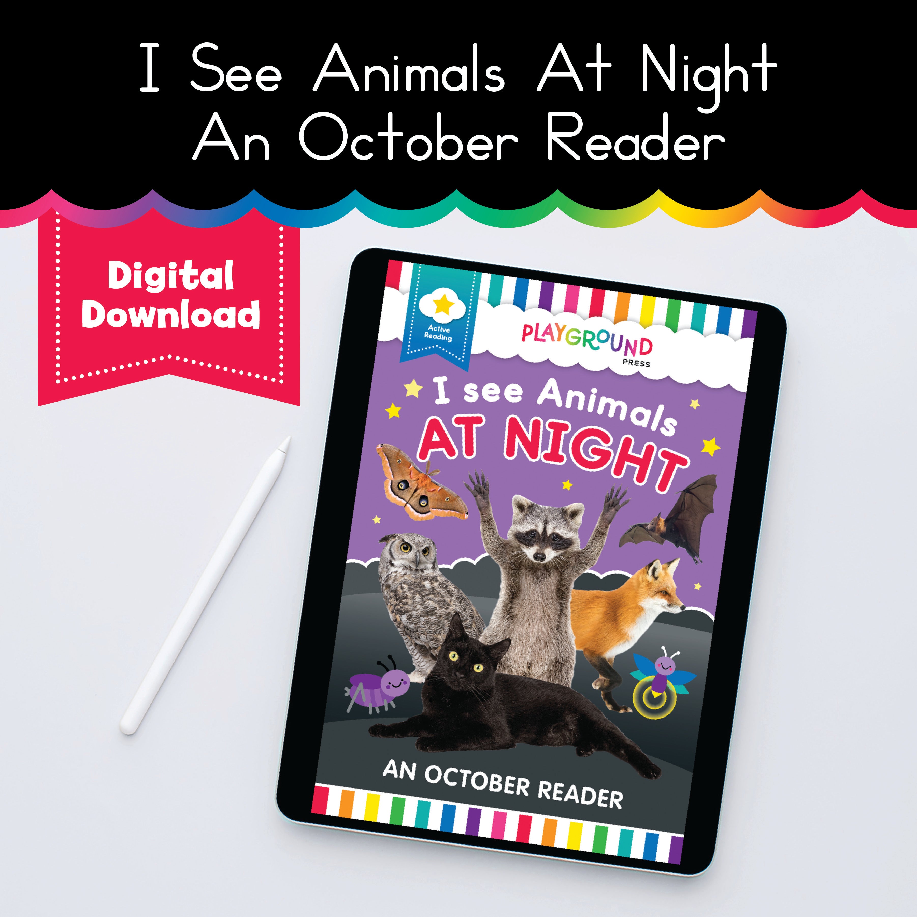 October Reader | I See Animals at Night | Yellow Reader - Playground Press