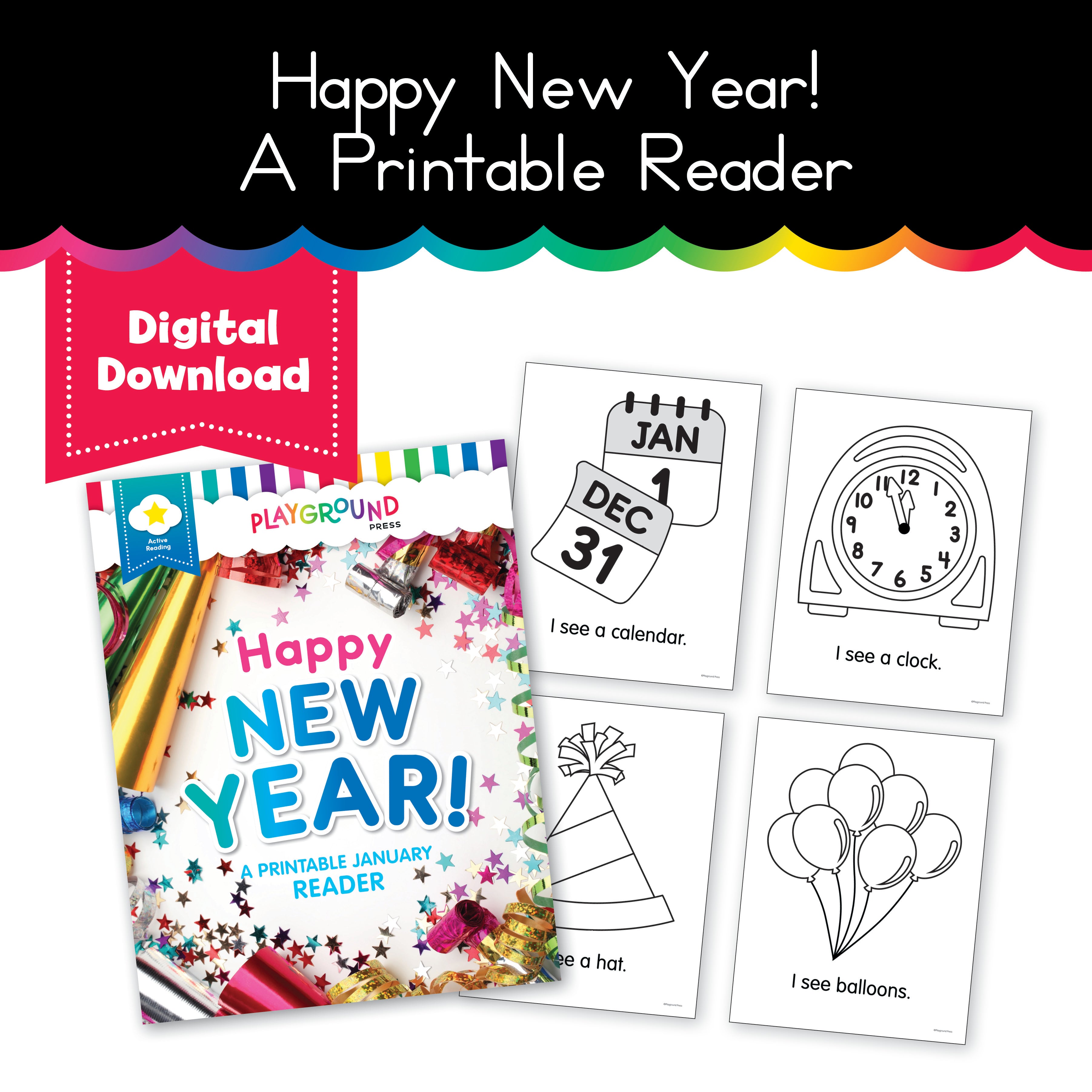 January Printable Reader | Happy New Year - Playground Press