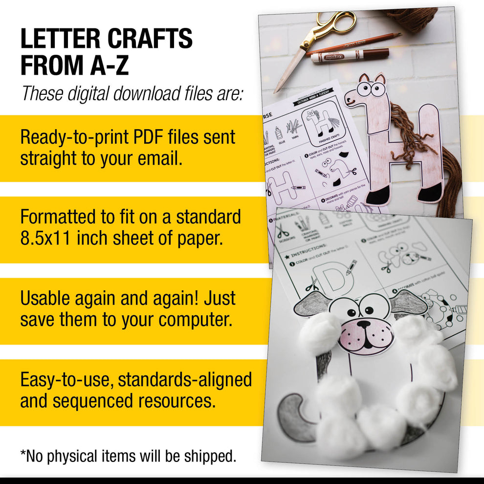 Printable Letter Crafts A-Z - Playground Press