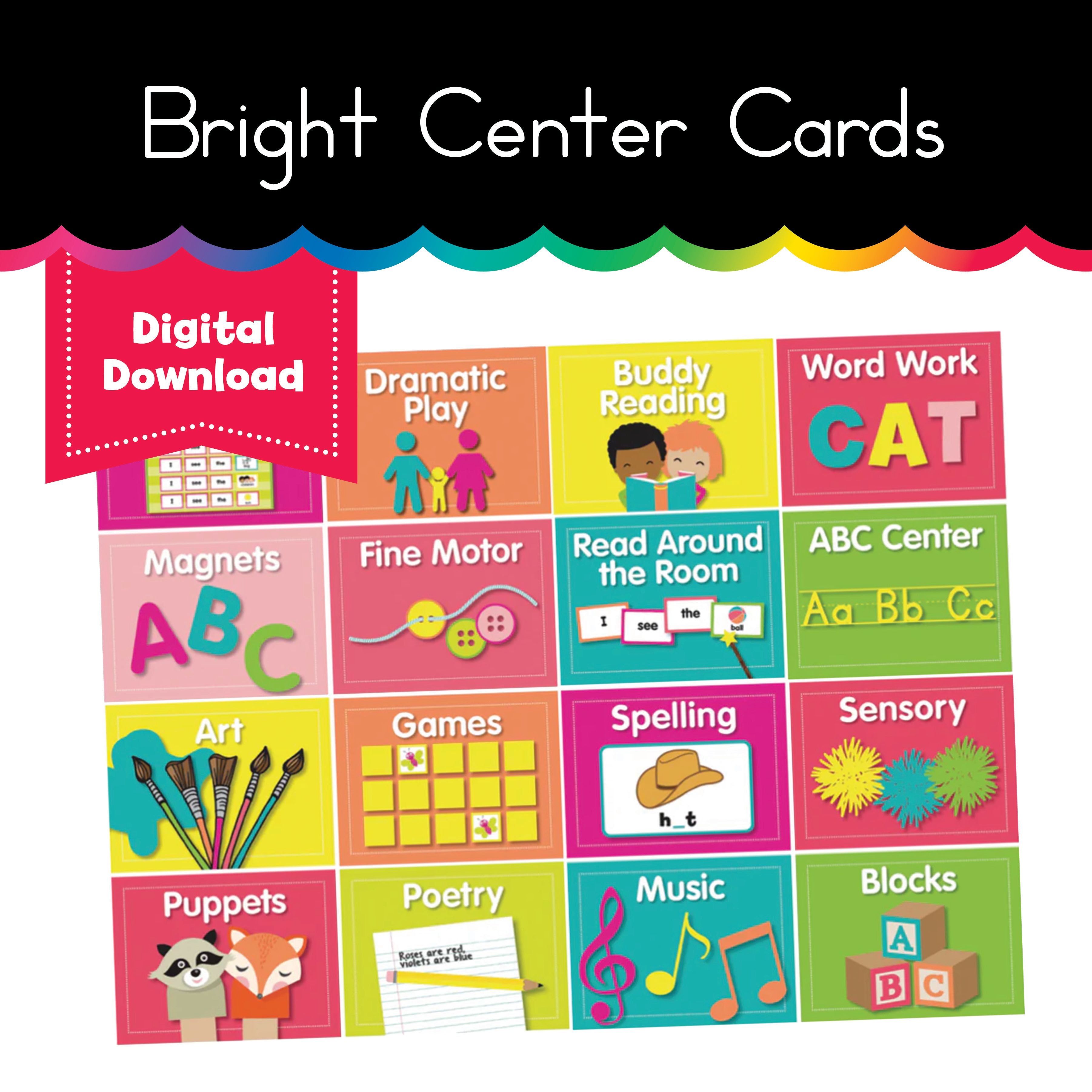 Bright Center Cards | Printable Resource - Playground Press