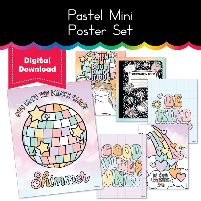 Pastel Mini Poster Set | Printable Resource - Playground Press