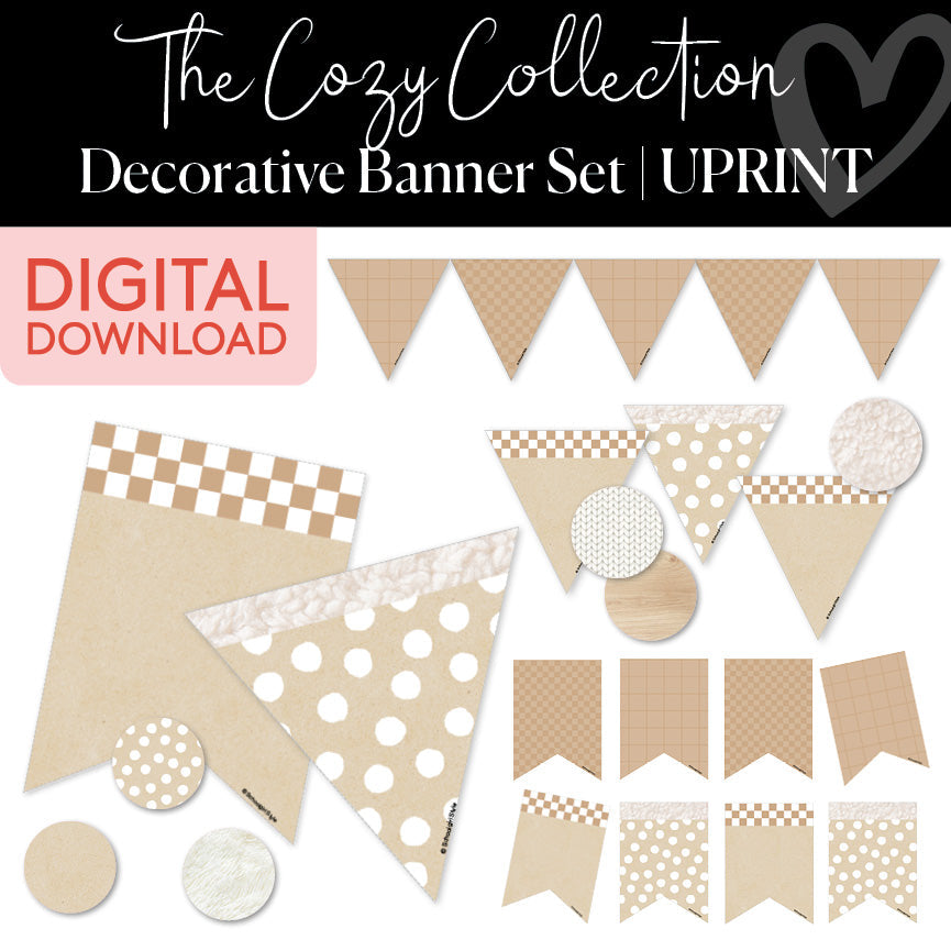 Neutral Decorative Banner Set Printable Resource - Playground Press