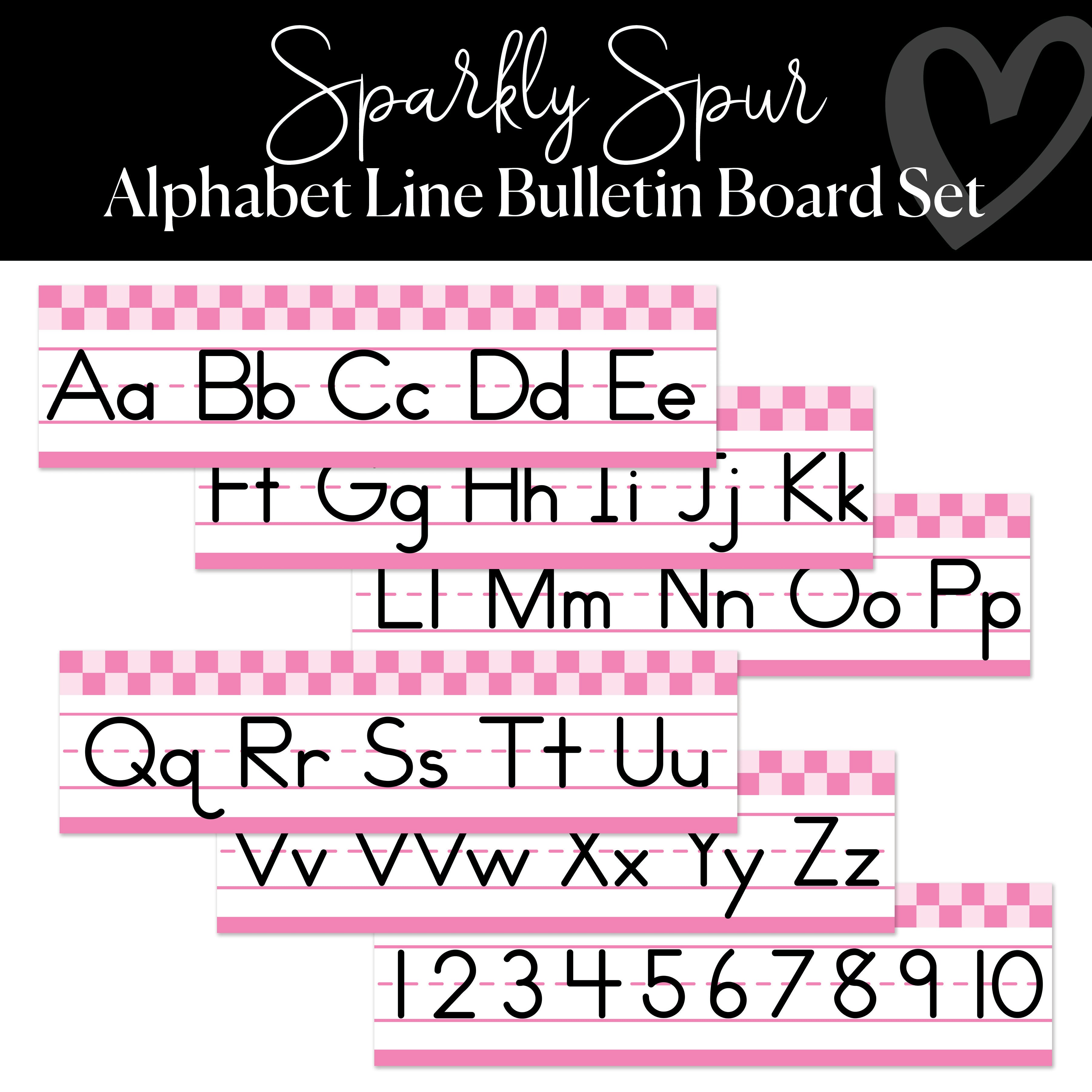 Pink Checker Alphabet Line - Playground Press