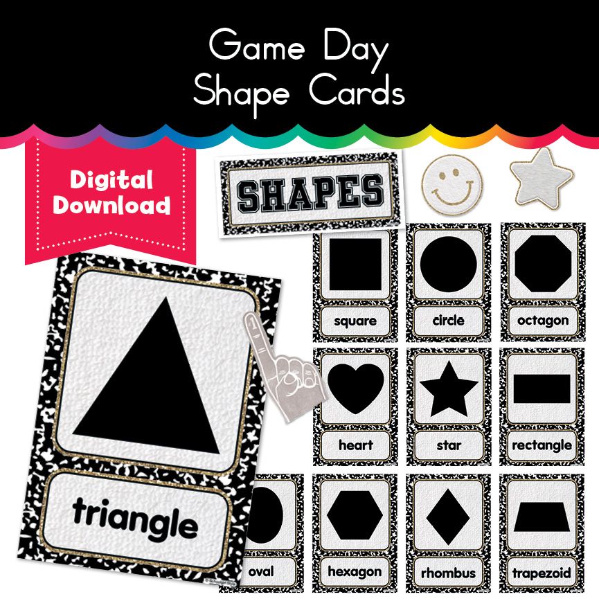 Game Day Shape Cards | Printable Resource - Playground Press