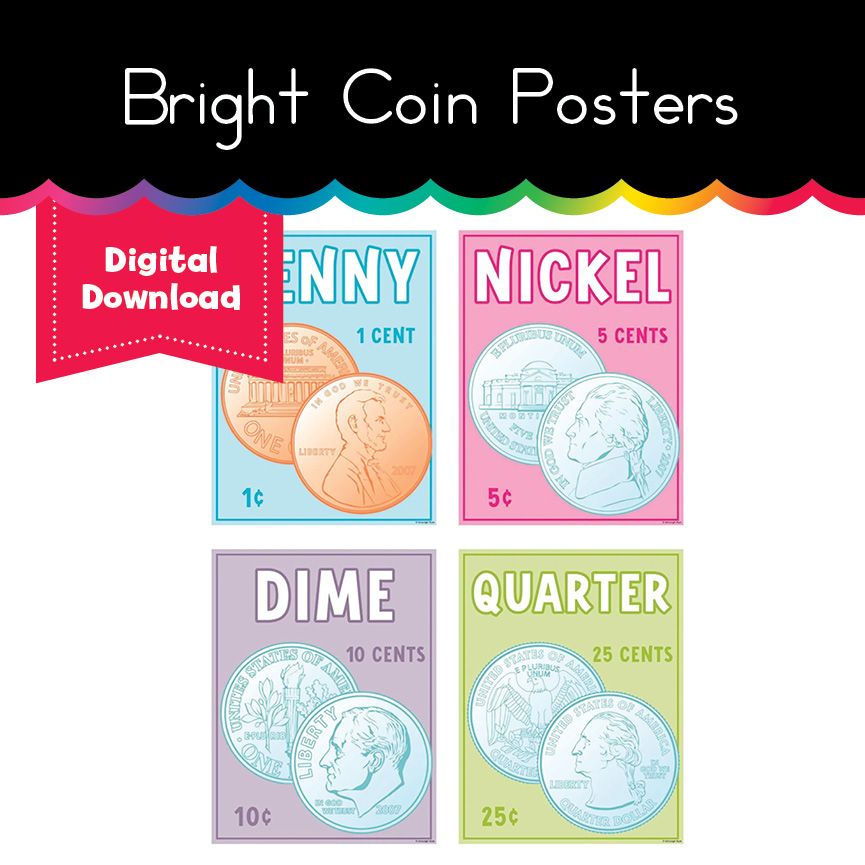 Bright Coin Posters | Printable Resource - Playground Press