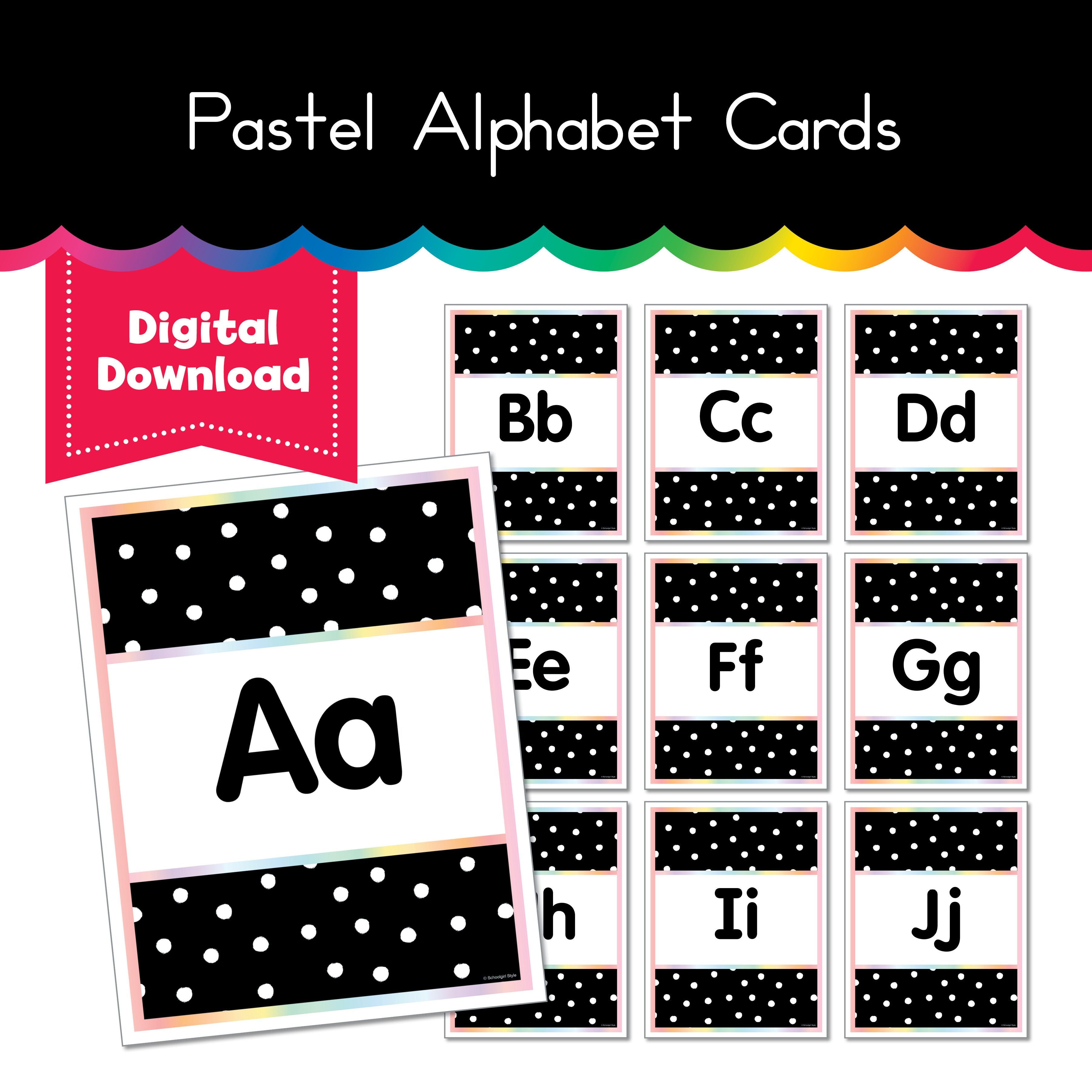 Pastel Alphabet Cards | Printable Resource - Playground Press