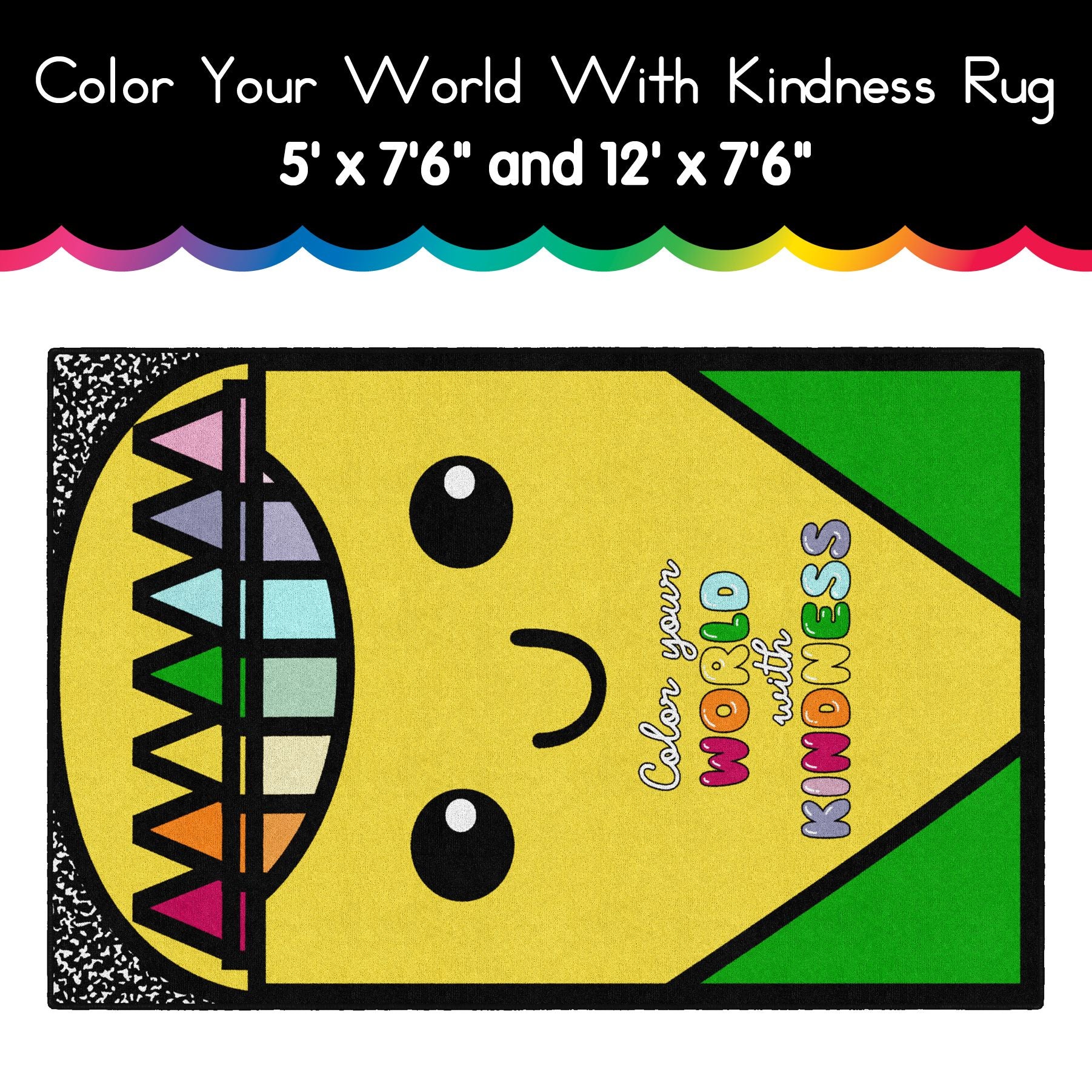Color Your World with Kindness Crayon Box Rug - Playground Press