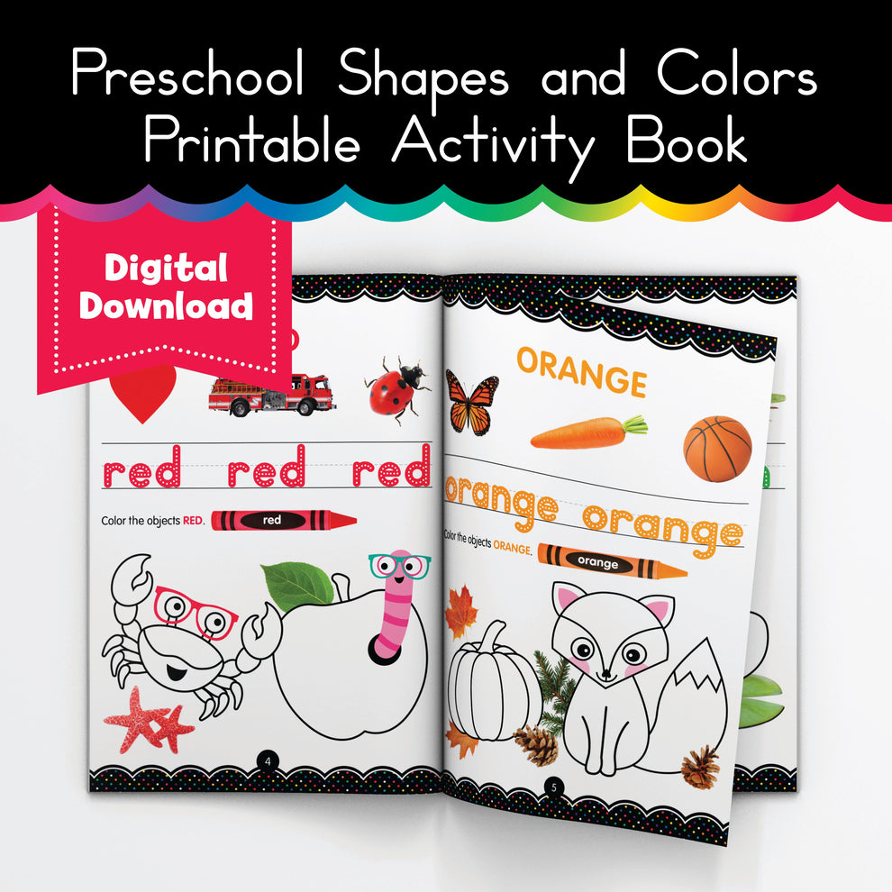 Preschool Shapes and Colors Printable Activity Book - Playground Press