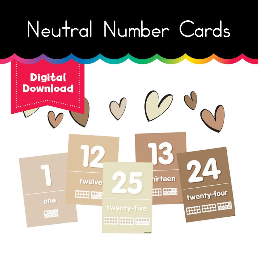 Neutral Number Cards | Printable Resource - Playground Press