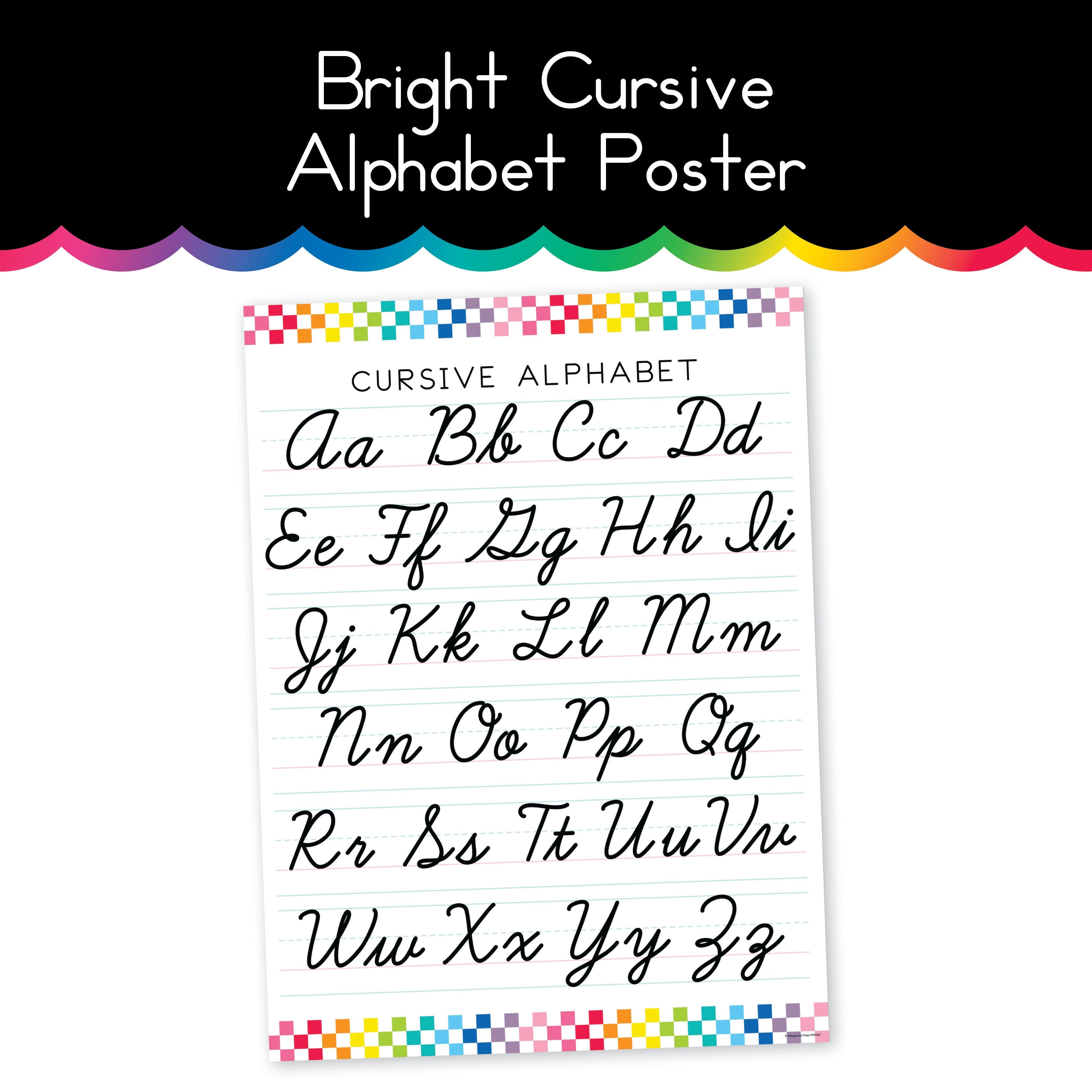 Bright Cursive Home Learning Poster - Playground Press
