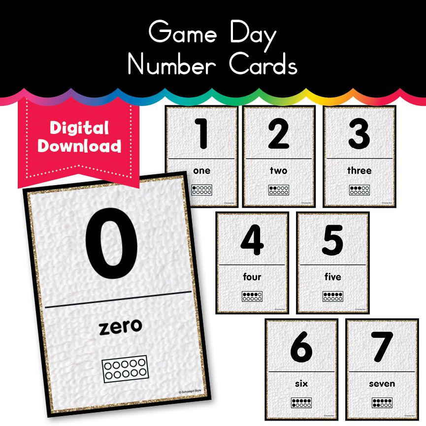 Game Day Number Cards | Printable Resource - Playground Press
