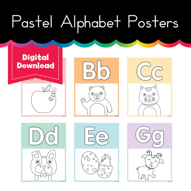 Pastel Alphabet Posters | Printable Resource - Playground Press