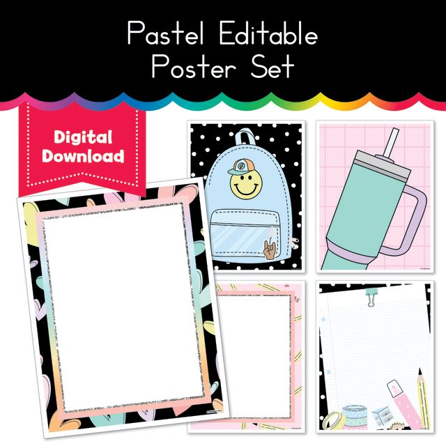 Pastel Editable Poster Set - Playground Press