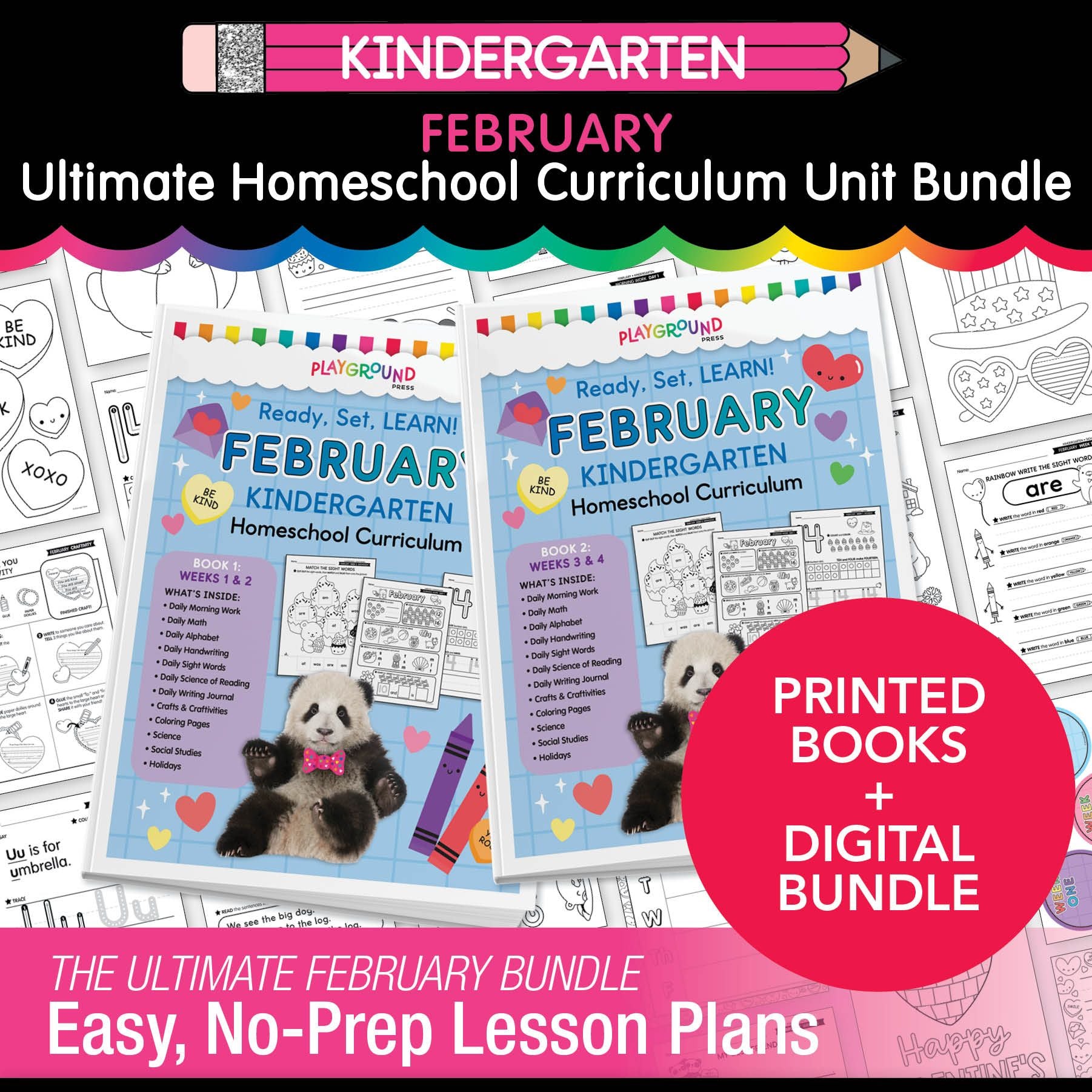 Ultimate Kindergarten February Homeschool Curriculum Bundle ...