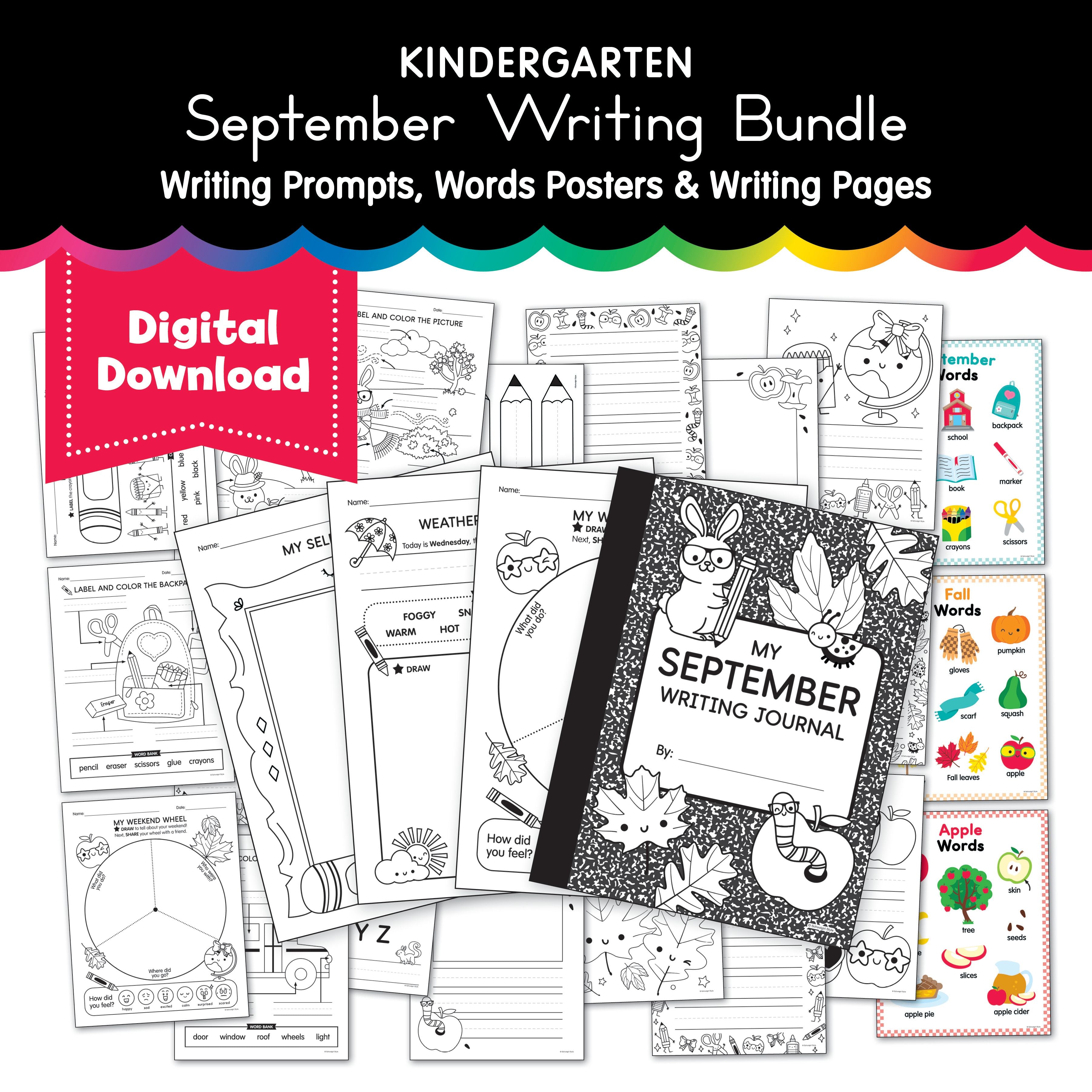 Kindergarten September Writing Bundle - Playground Press